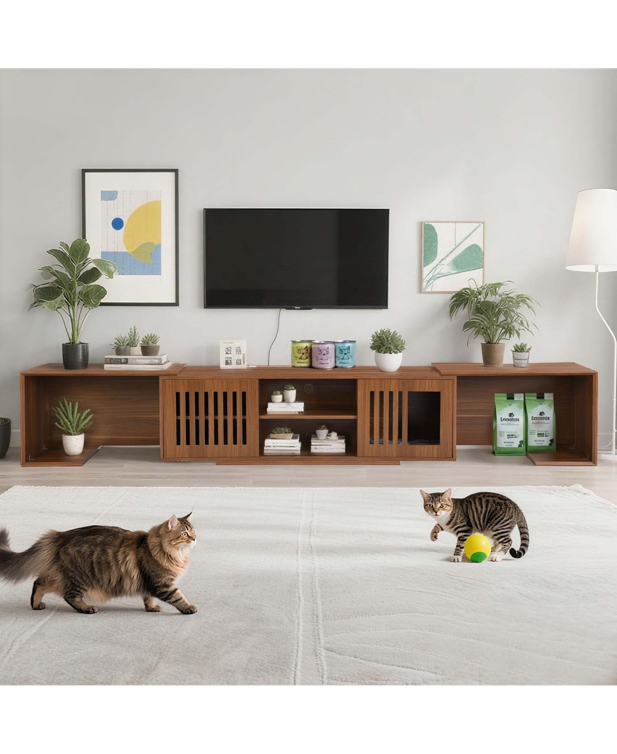 Click here for Aostirmotor Mid-Century Tv Stand & Cat House - 54... prices