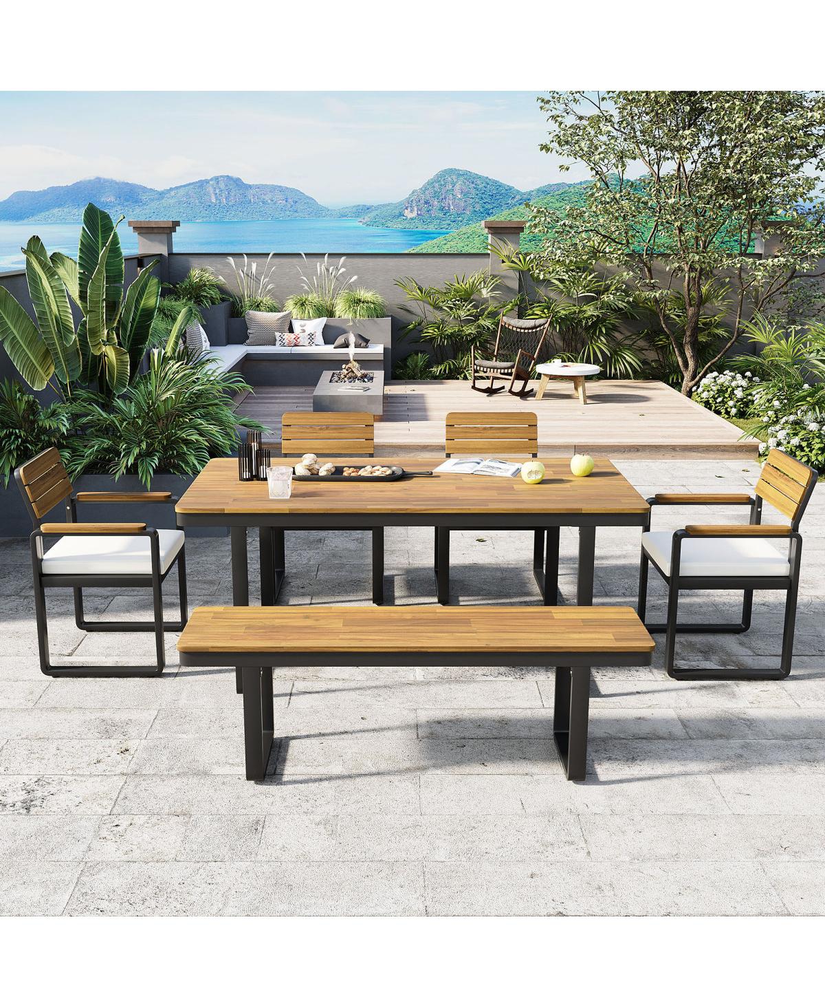 Click here for Streamdale Furniture 6-Piece Acacia Wood Outdoor D... prices