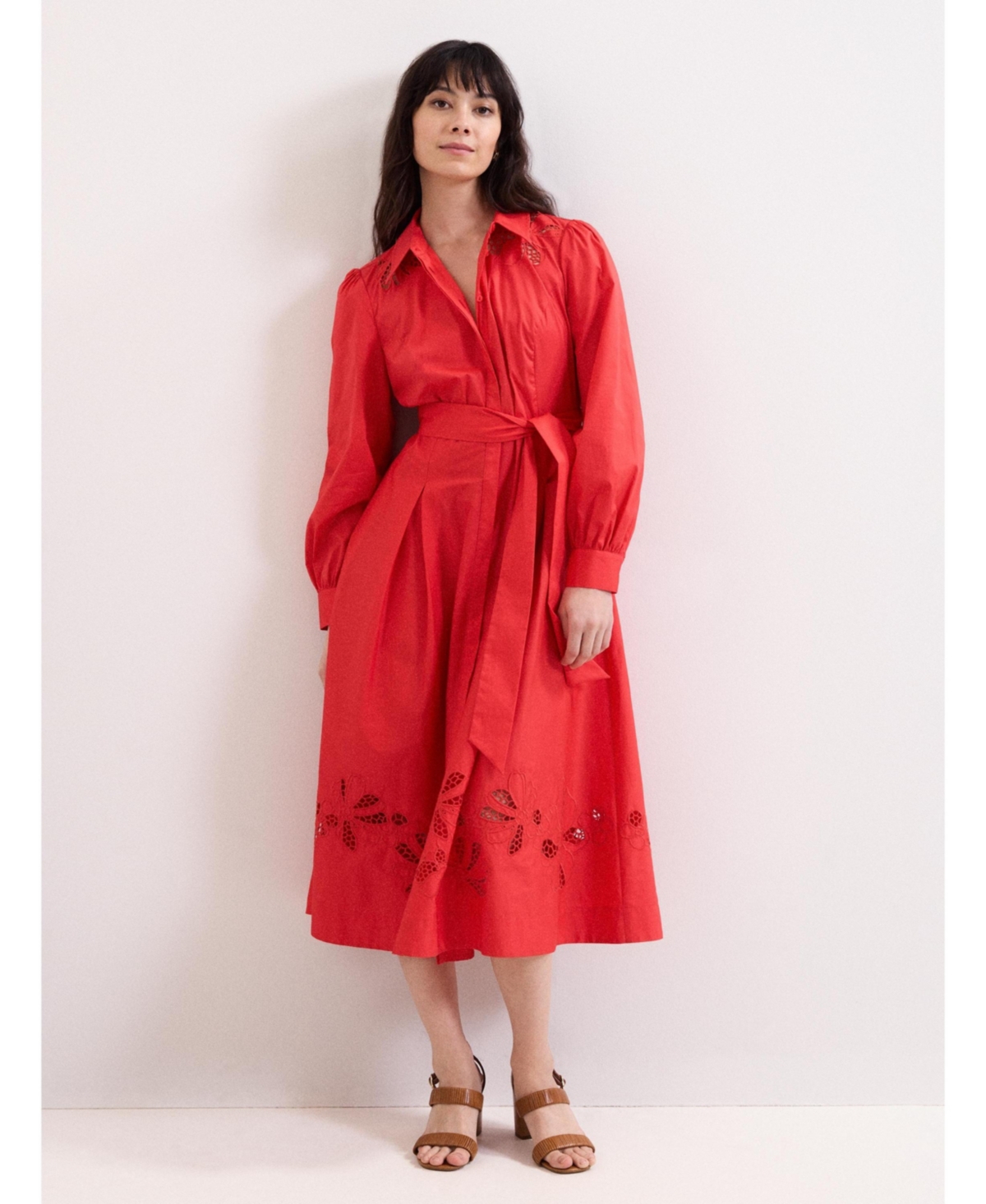 Click here for Phase Eight Womens Kim Cutwork Hem Midi Dress - Re... prices