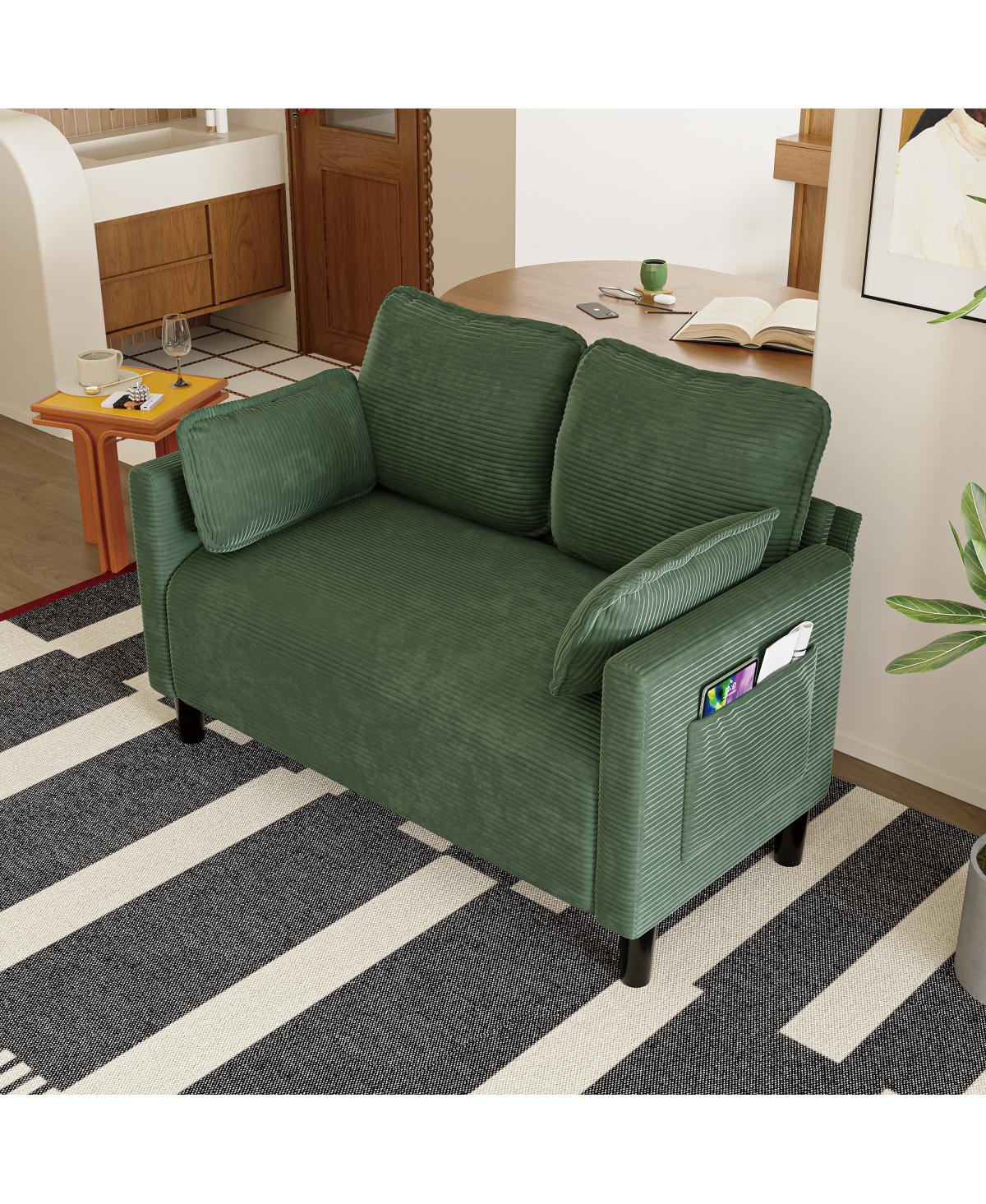 Click here for Streamdale Furniture 48 Corduroy Loveseat Couch wi... prices