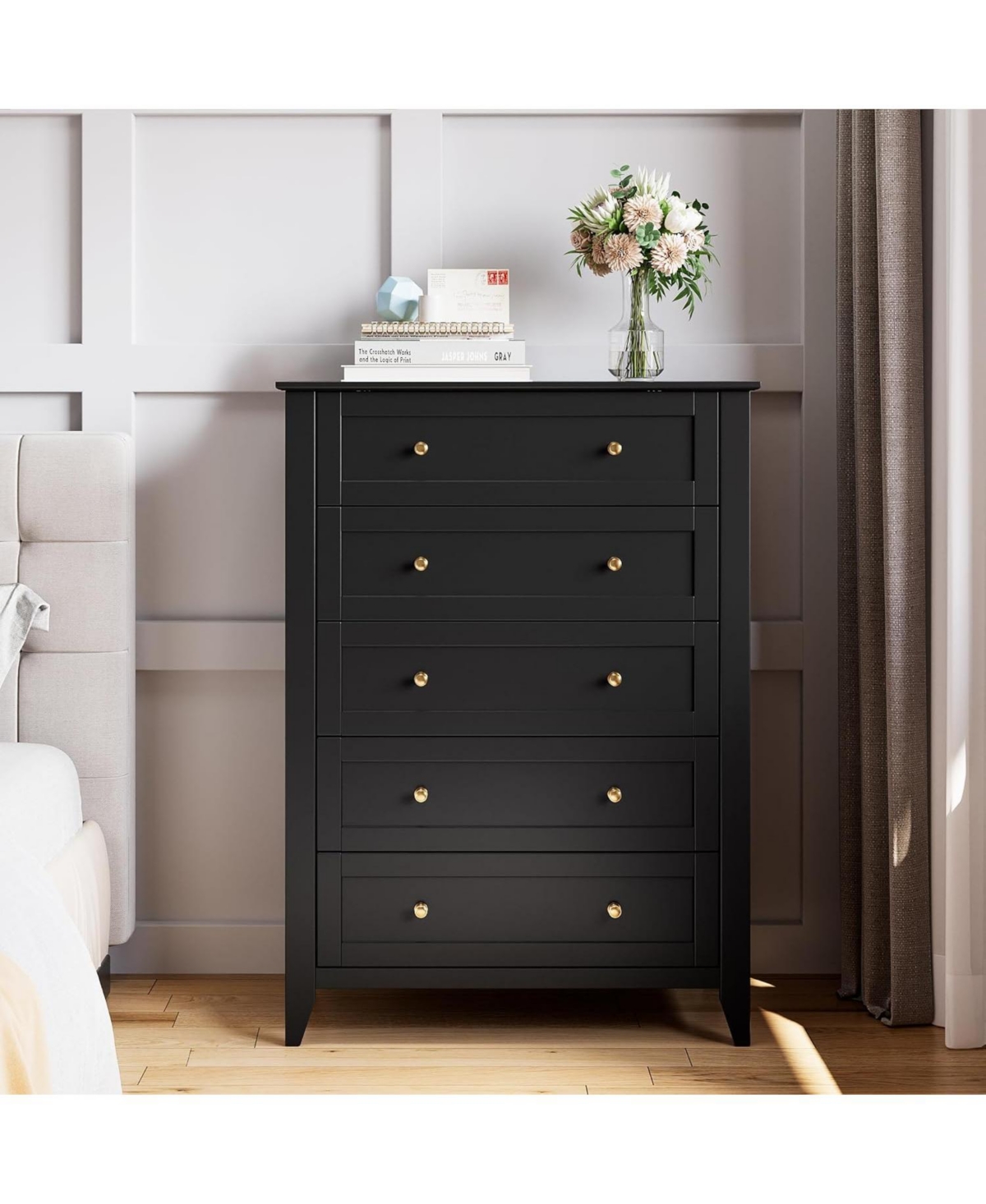 Click here for gaomon 5 Drawer Dresser for Bedroom  Tall Wooden D... prices