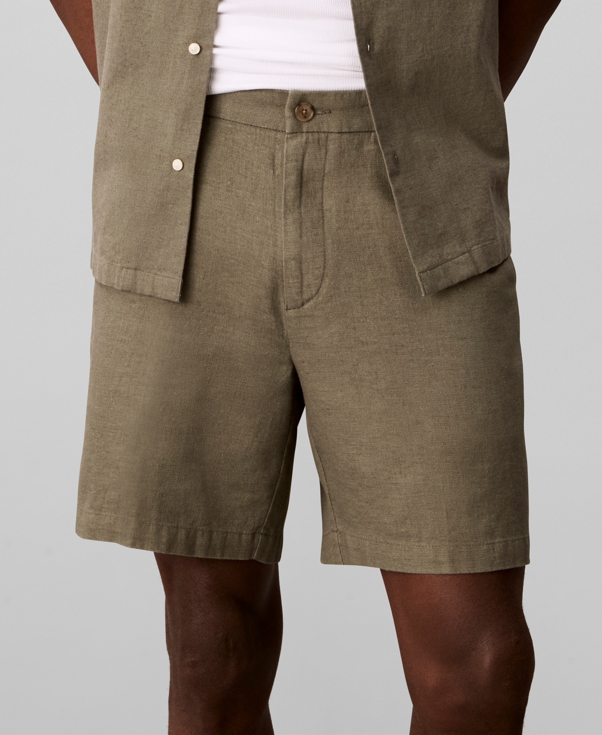 Click here for Calvin Klein Mens Straight Linen Blend Elastic Wai... prices