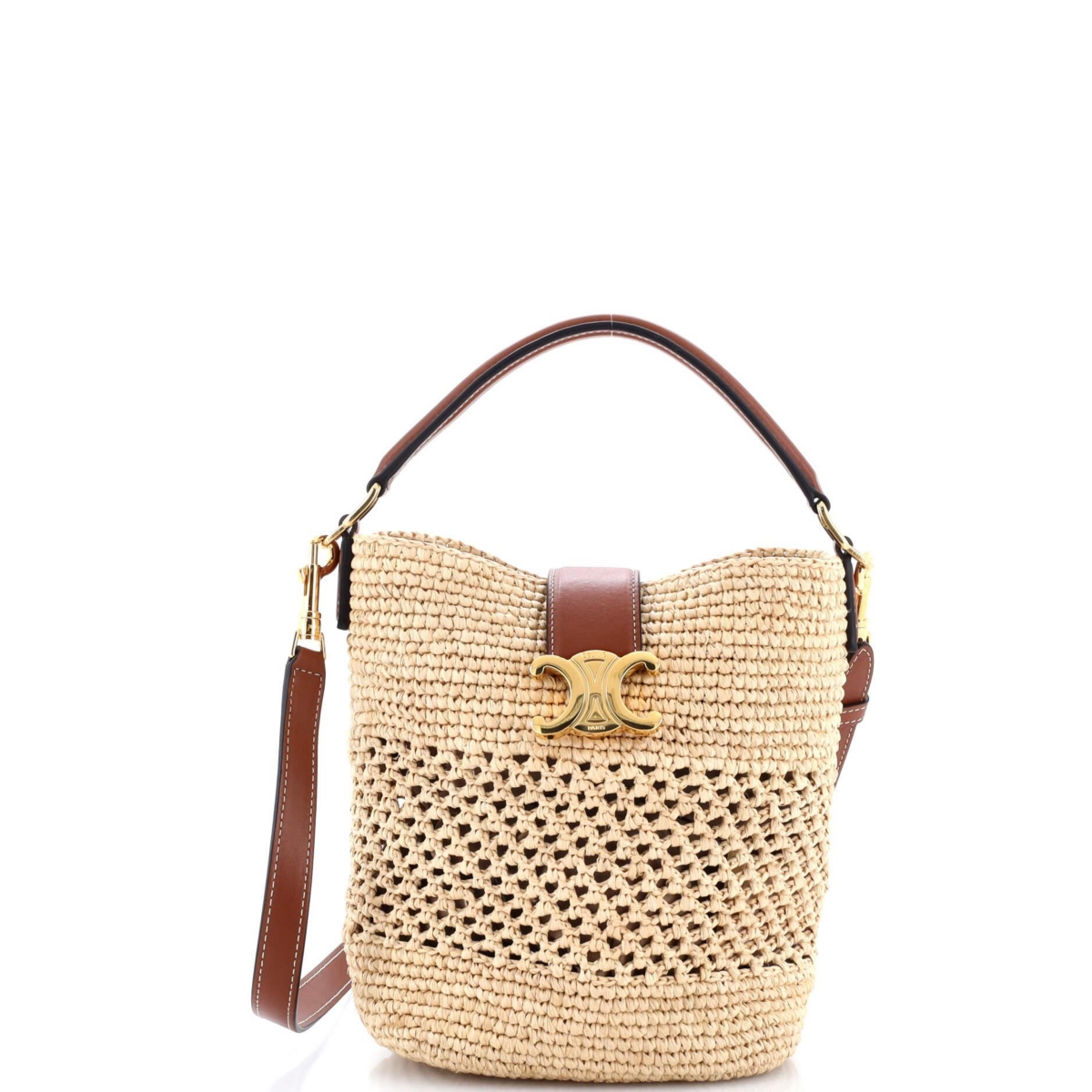 Click here for Pre-Owned Celine Small Louise Bag Raffia with Leat... prices