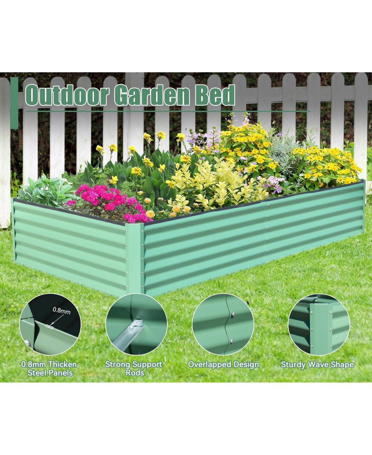 Click here for Mondawe 8x4x1.5 feet Galvanized Raised Garden Bed... prices