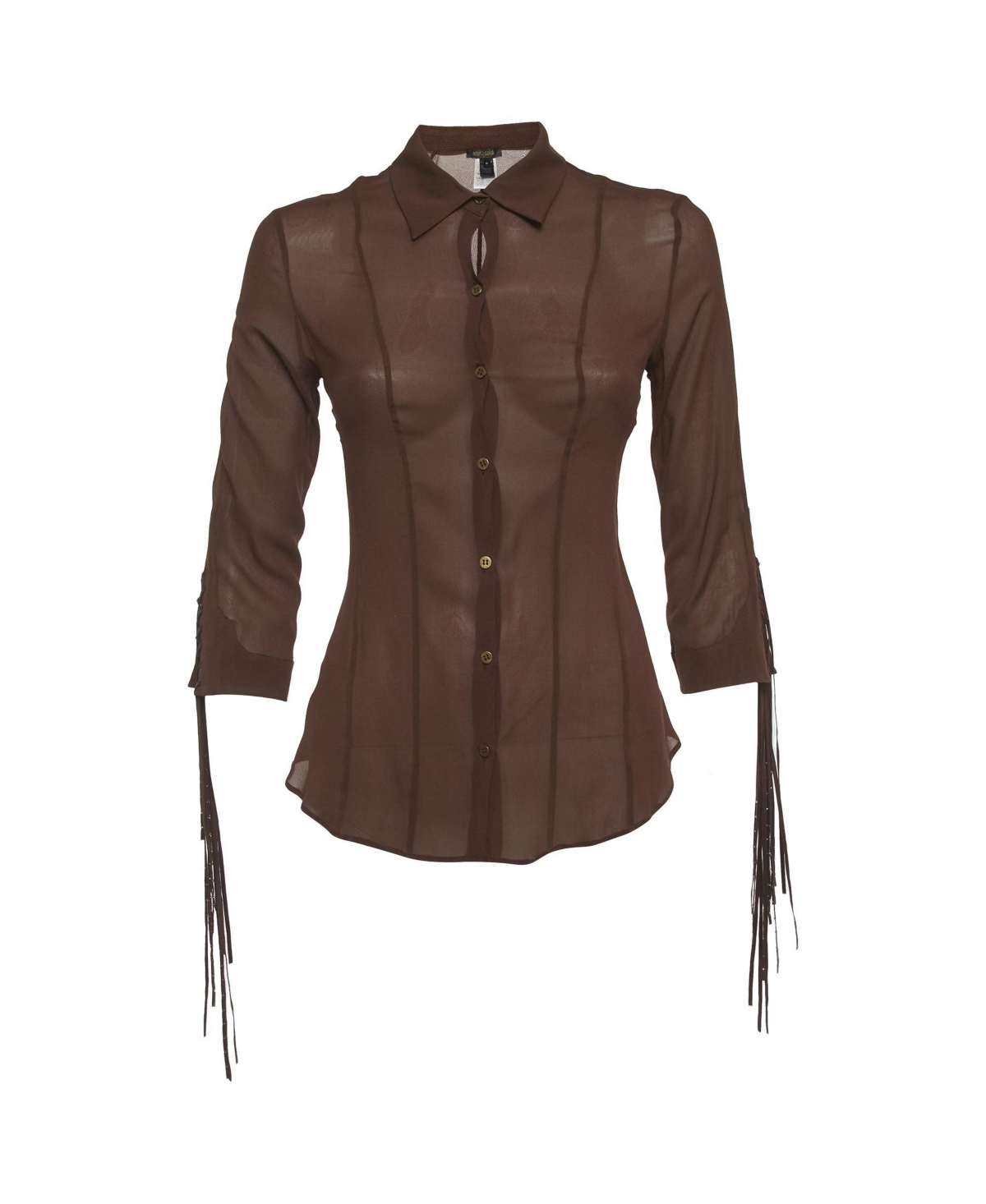 Click here for Pre-Owned Roberto Cavalli Womens Silk Sheer Fringe... prices