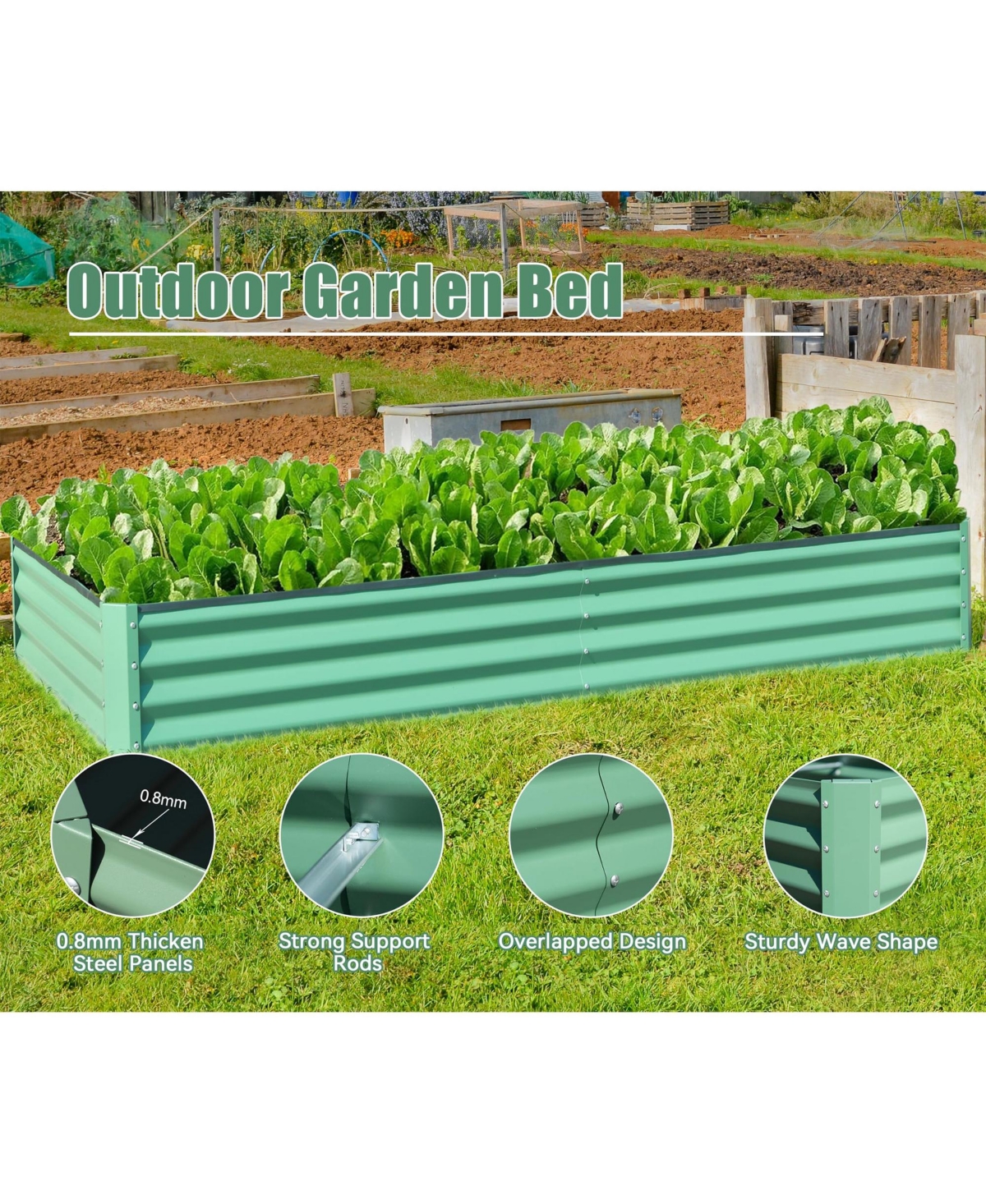 Click here for Mondawe 8x4x1 feet Galvanized Raised Garden Bed -... prices