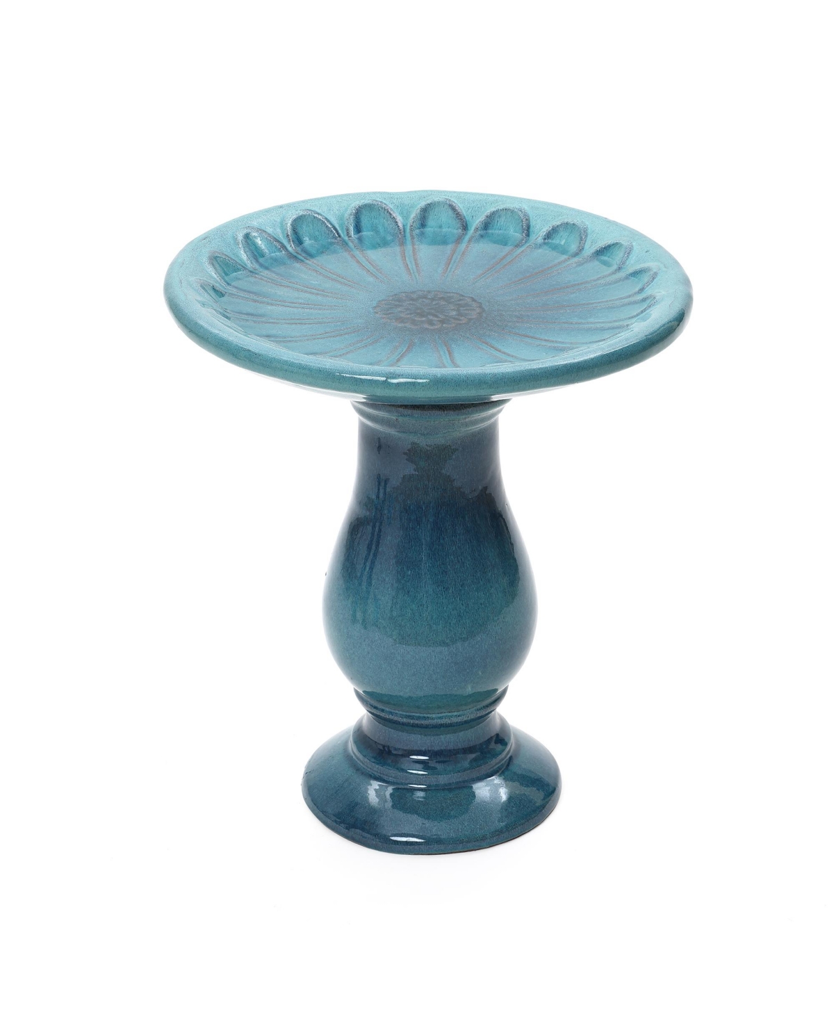 Click here for LuxenHome Glazed Ceramic Pedestal Birdbath  21.5 T... prices
