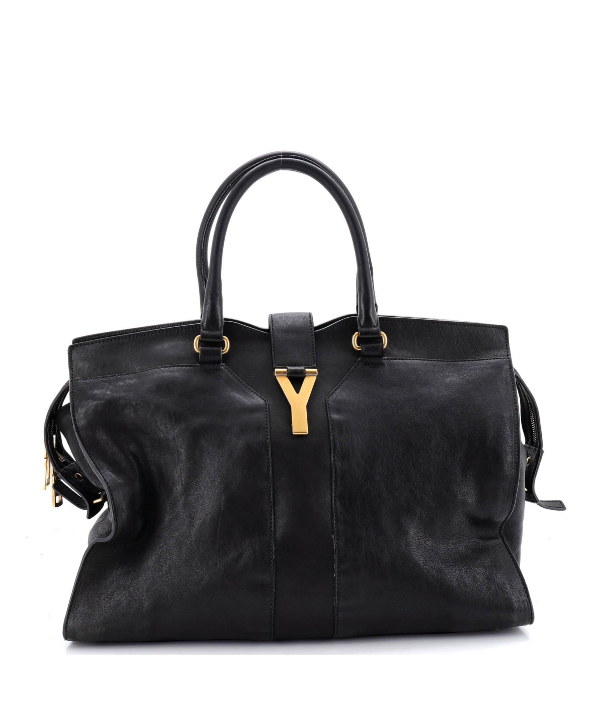 Click here for Pre-Owned Saint Laurent Medium Chyc Cabas Tote Lea... prices
