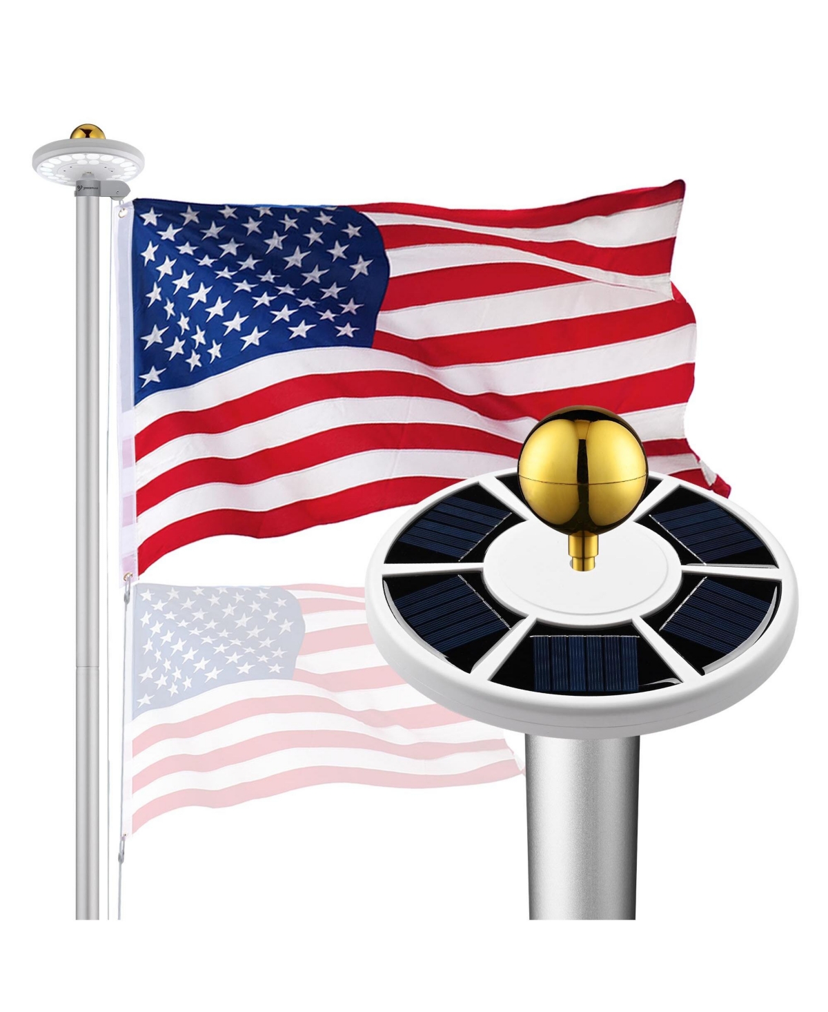 Click here for Yescom Bravery 30ft Sectional Flag Pole with Solar... prices