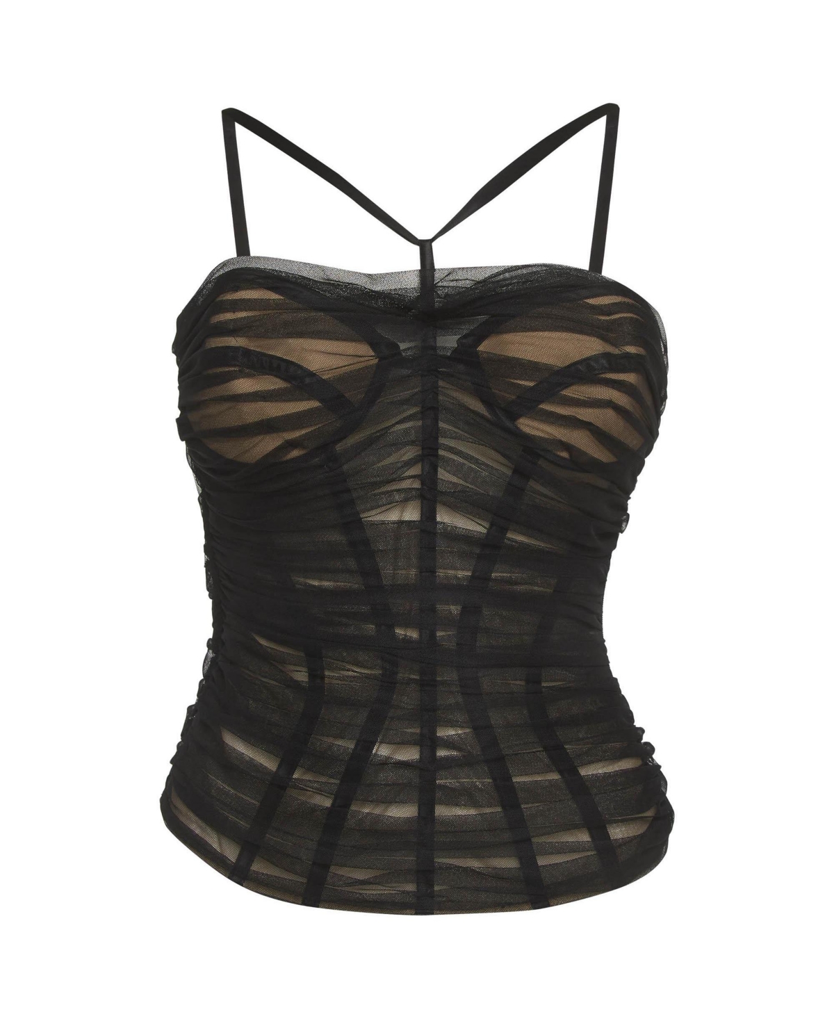 Click here for Pre-Owned Versace Womens Tulle Ruched Corset Top prices