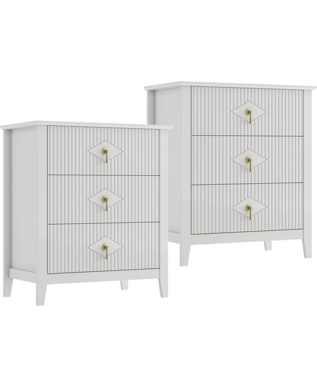 Click here for gaomon Mid-Century Nightstand Set of 2  3 Drawer W... prices
