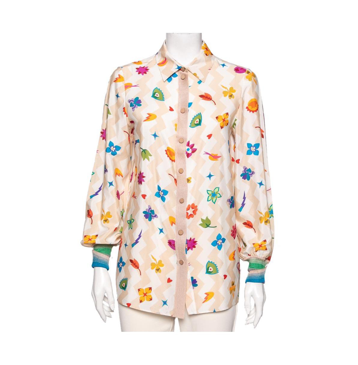 Click here for Pre-Owned Missoni Womens Printed Crepe and Knit Tr... prices