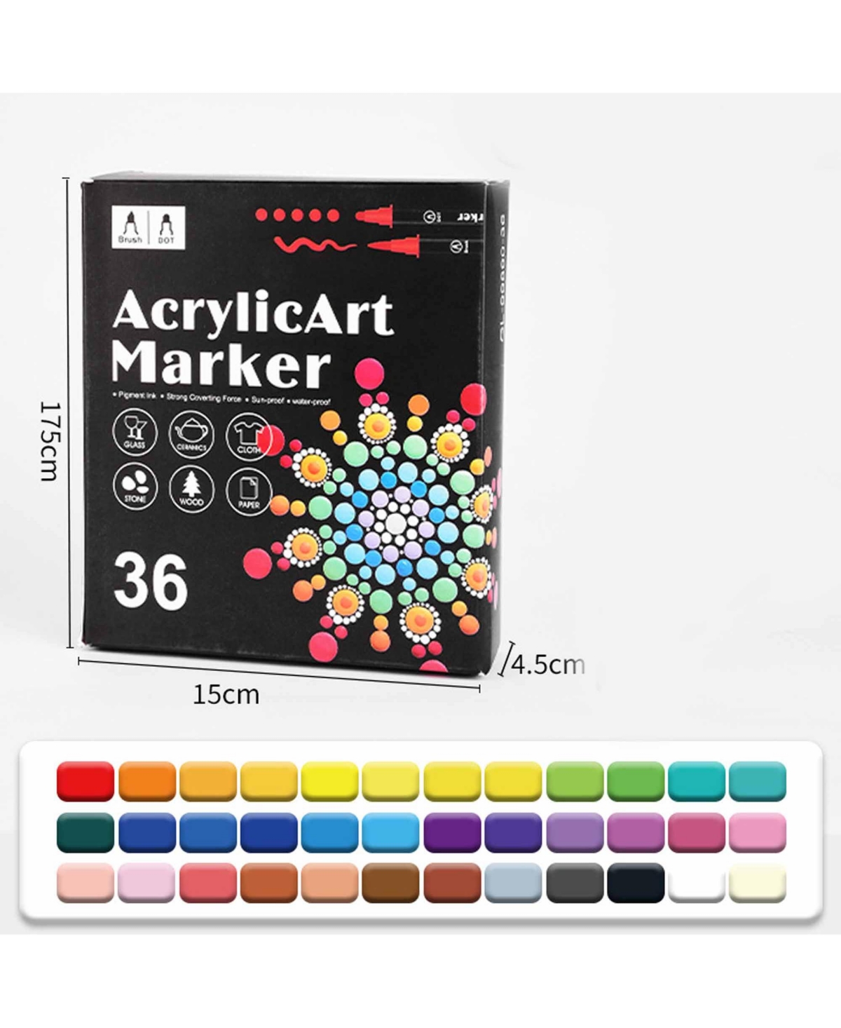 Click here for Htutwoo 36 Colors Acrylic Marker Set  Double-Ended... prices