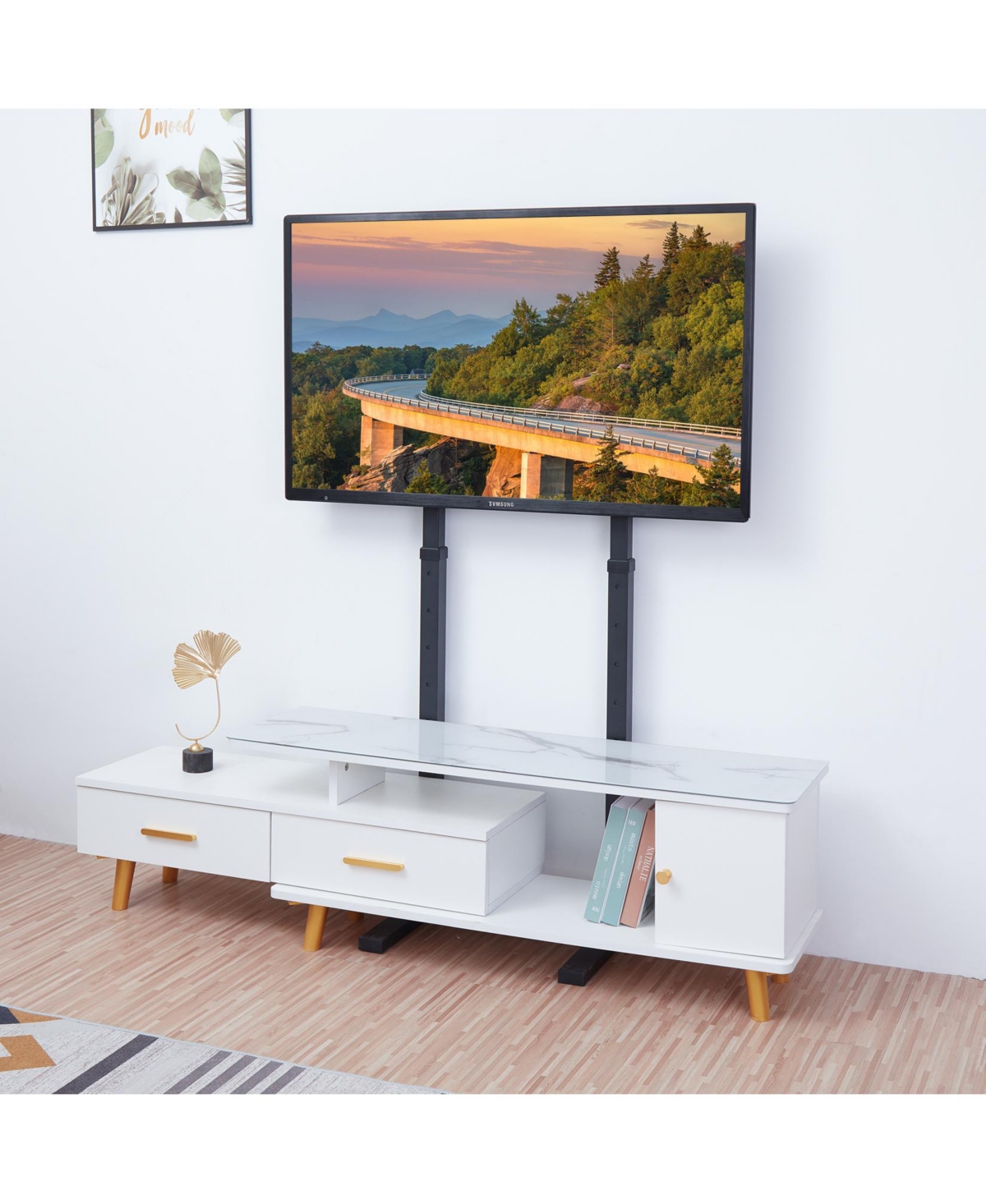 Click here for Unho Floor Standing Tv Stand 3 Height Adjustable F... prices