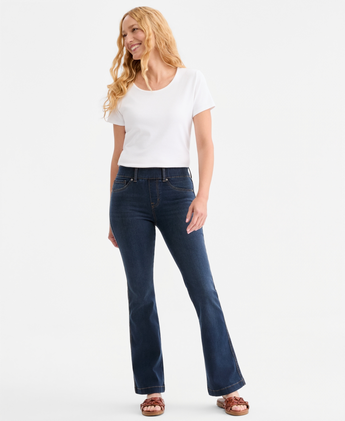 Click here for Style & Co Womens Shaping Pull-On Bootcut Jeans  M... prices