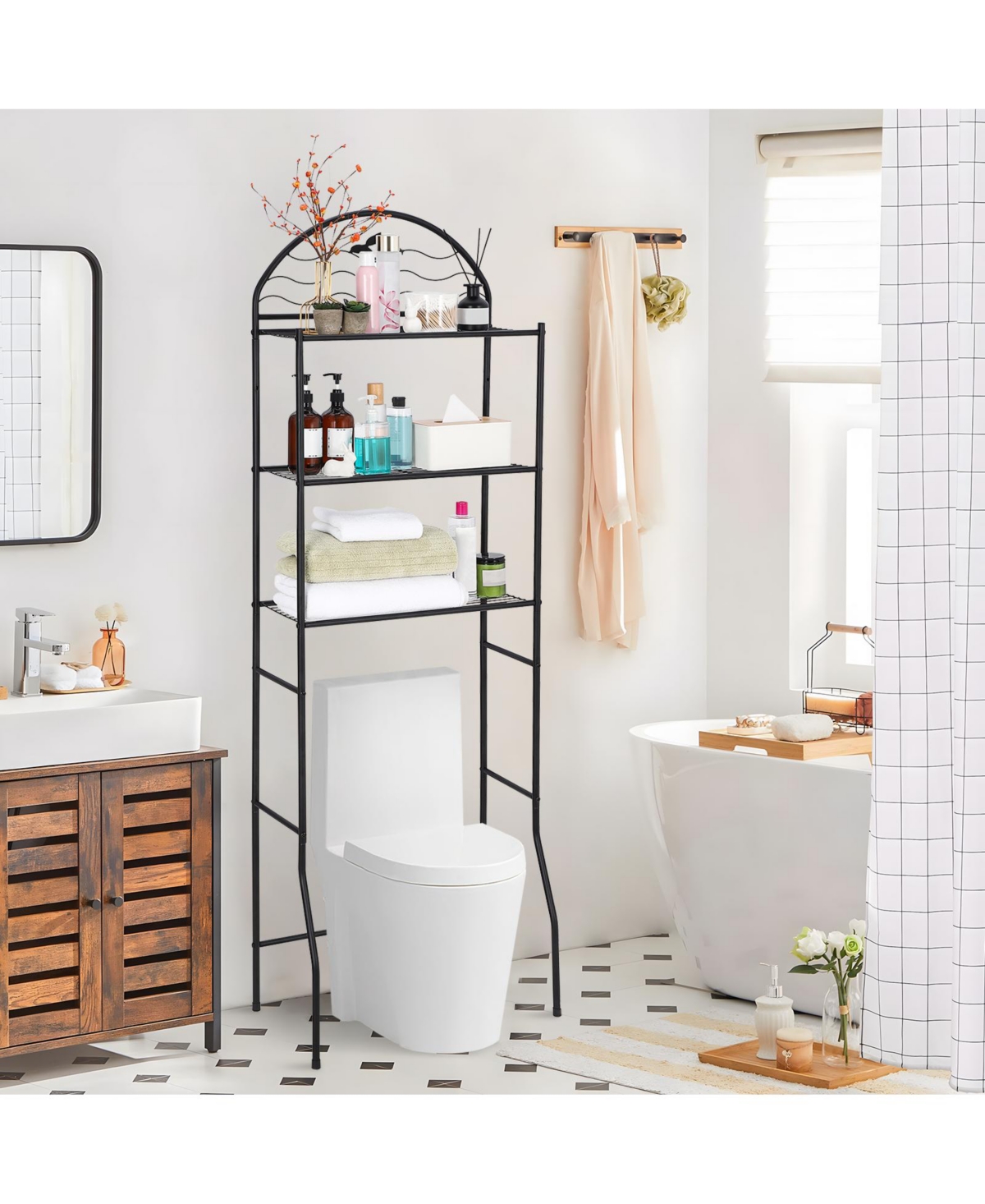 Click here for homfan Space-Saving 3-Tier Over Toilet Shelf - Fre... prices