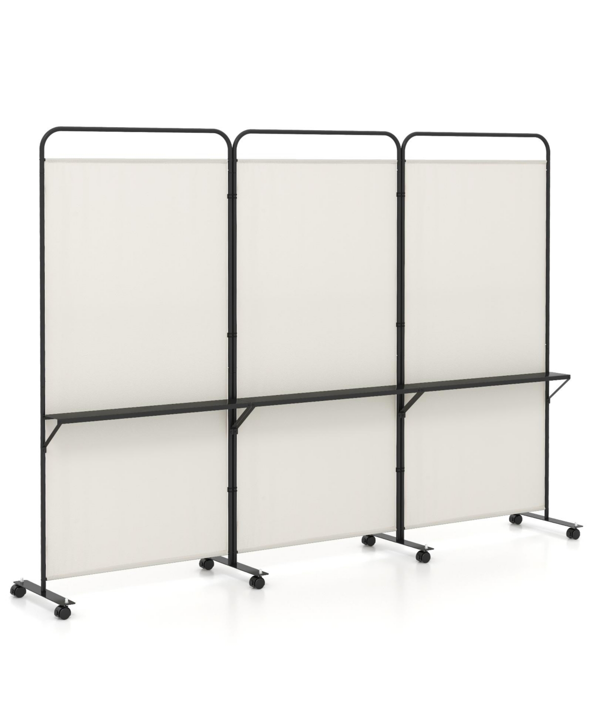 Click here for sumyeg 3-Panel Folding Room Divider with Metal She... prices