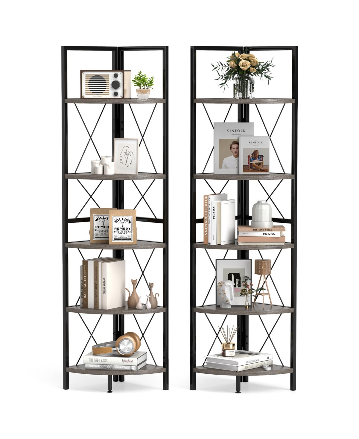 Click here for Gymax 2 Piece 5 tier Corner Display Rack Corner La... prices