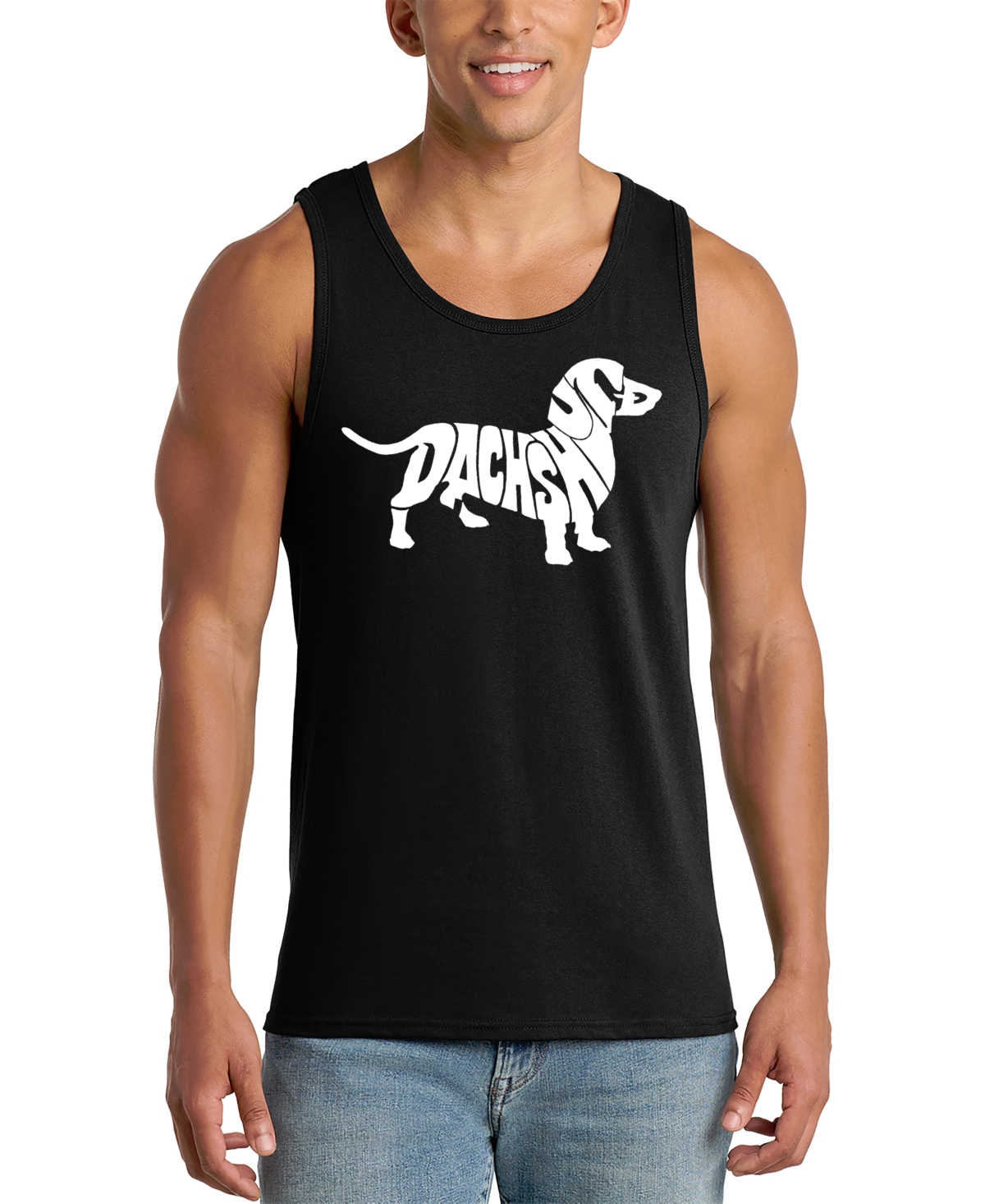 Click here for La Pop Art Mens Dachshund Word Art Graphic Tank To... prices