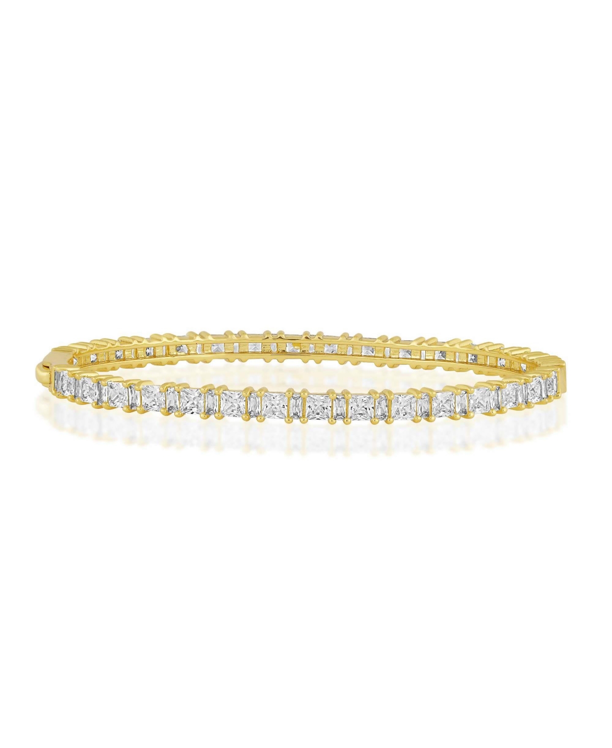 Click here for Simona Radiant Square 4-Prong Cz Bangle - Gold prices