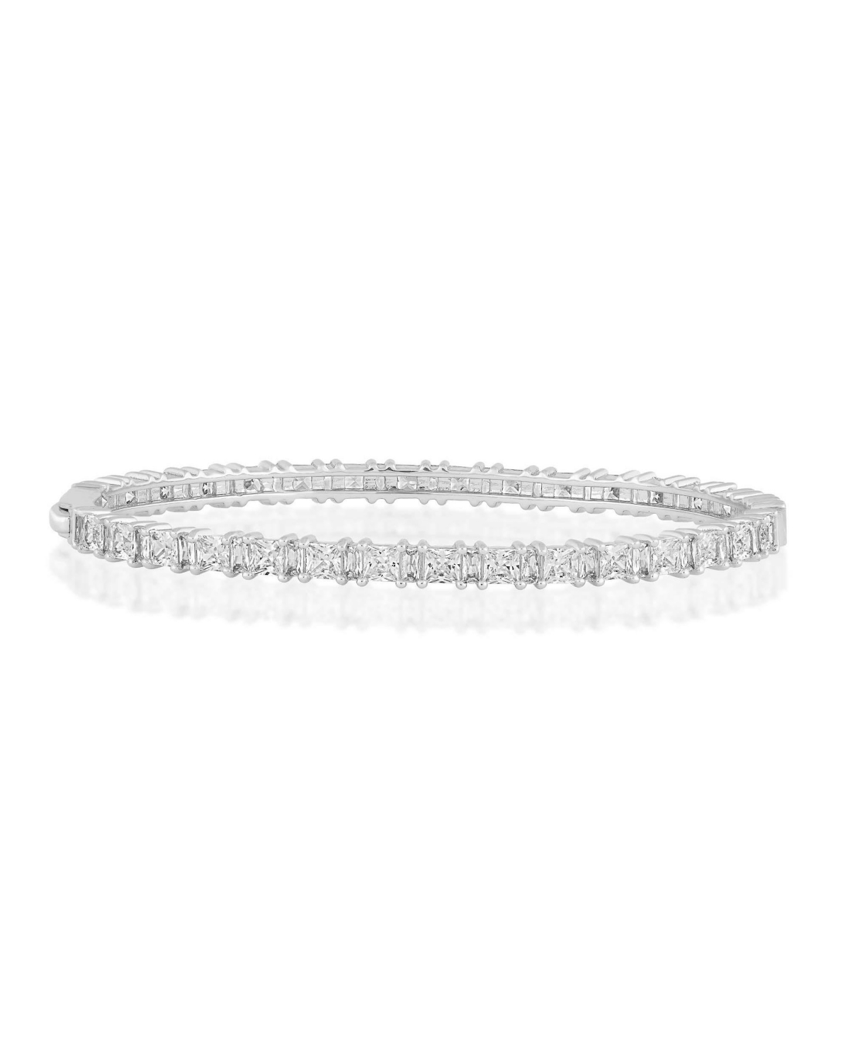 Click here for Simona Radiant Square 4-Prong Cz Bangle - Silver prices