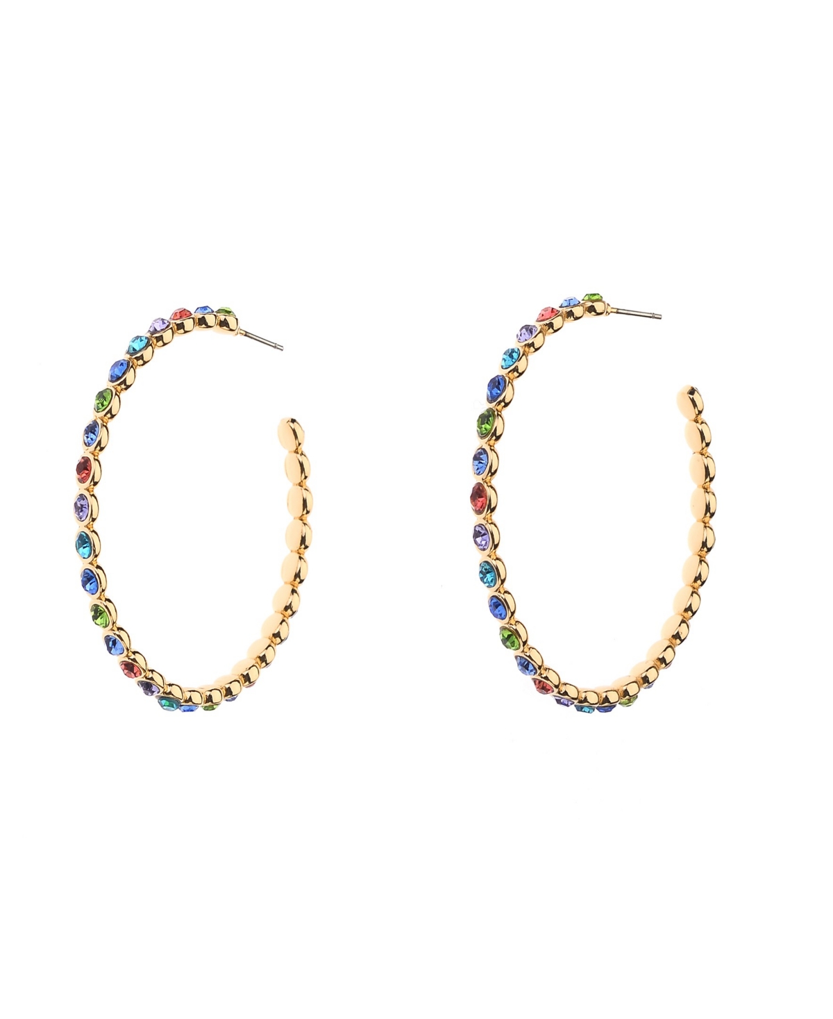 Click here for Nicole Miller Gold-Tone Multicolor Glass Stones Ho... prices