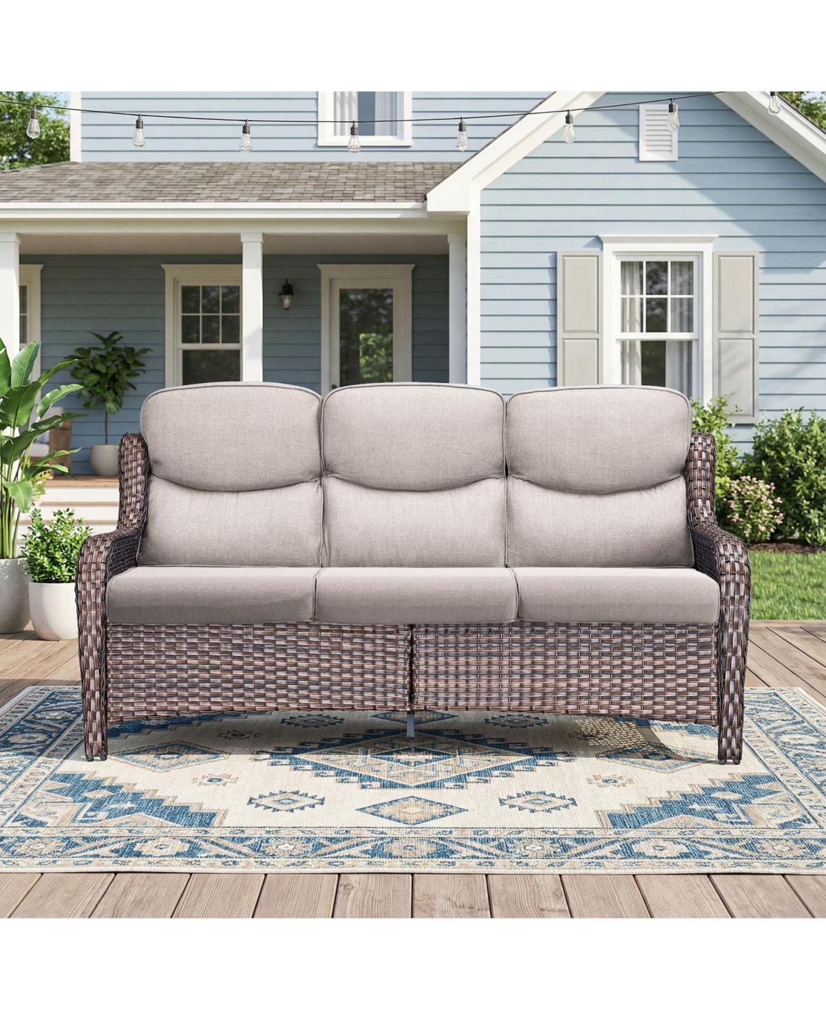 Click here for Pocassy Outdoor Patio Couch Sofa  All Weather Wick... prices