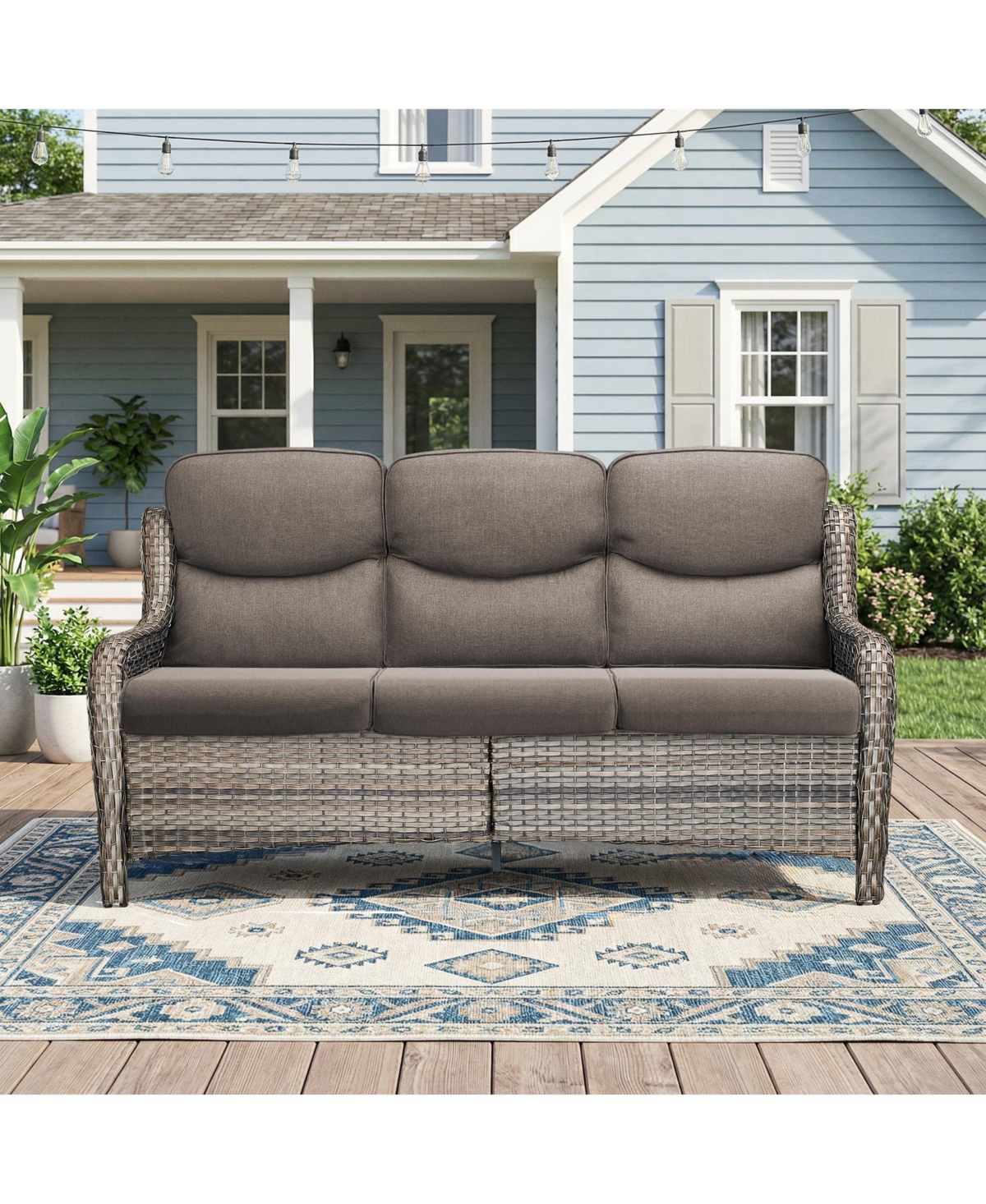 Click here for Pocassy Outdoor Patio Couch Sofa  All Weather Wick... prices