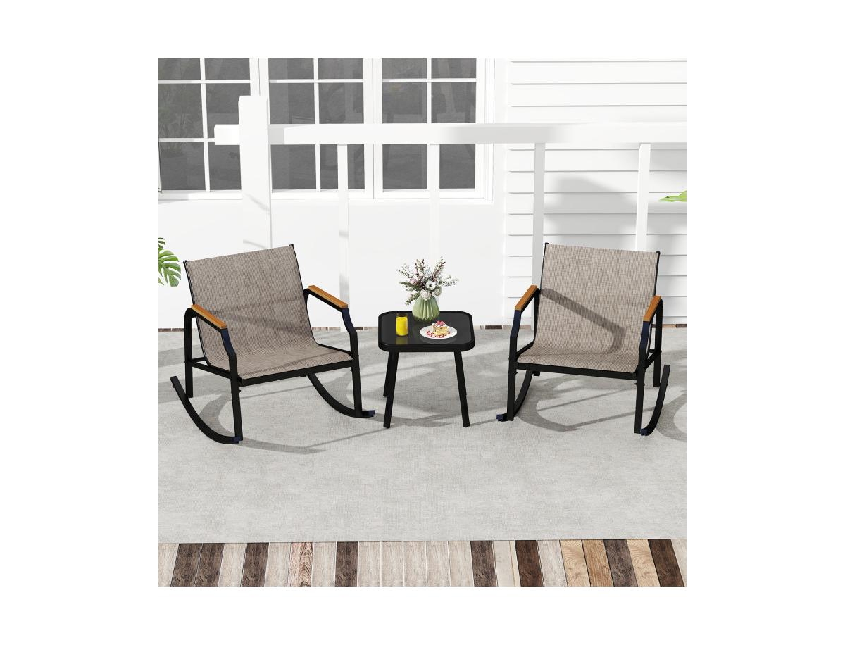Click here for Boyel Living 3 Piece Patio Rocking Bistro Set with... prices