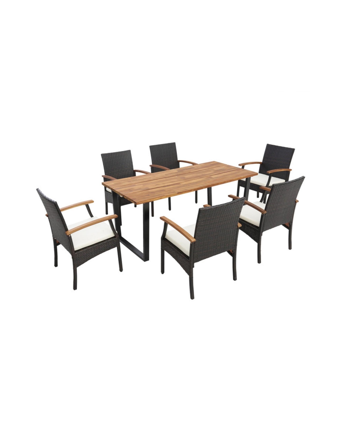 Click here for Clihome 7 Pieces Rattan Patio Dining Set with Umbr... prices