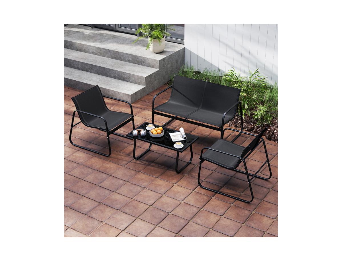 Click here for Boyel Living 4 Pieces Patio Furniture Set Fabric L... prices