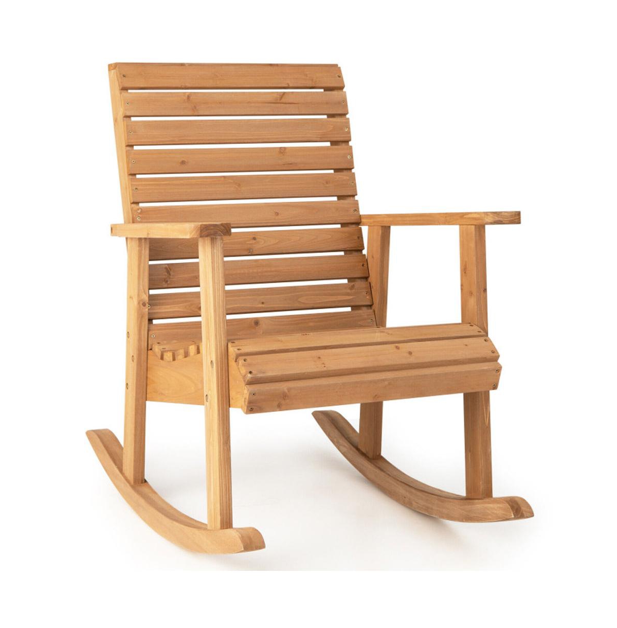 Click here for Boyel Living Outdoor Fir Wood Rocking Chair with H... prices