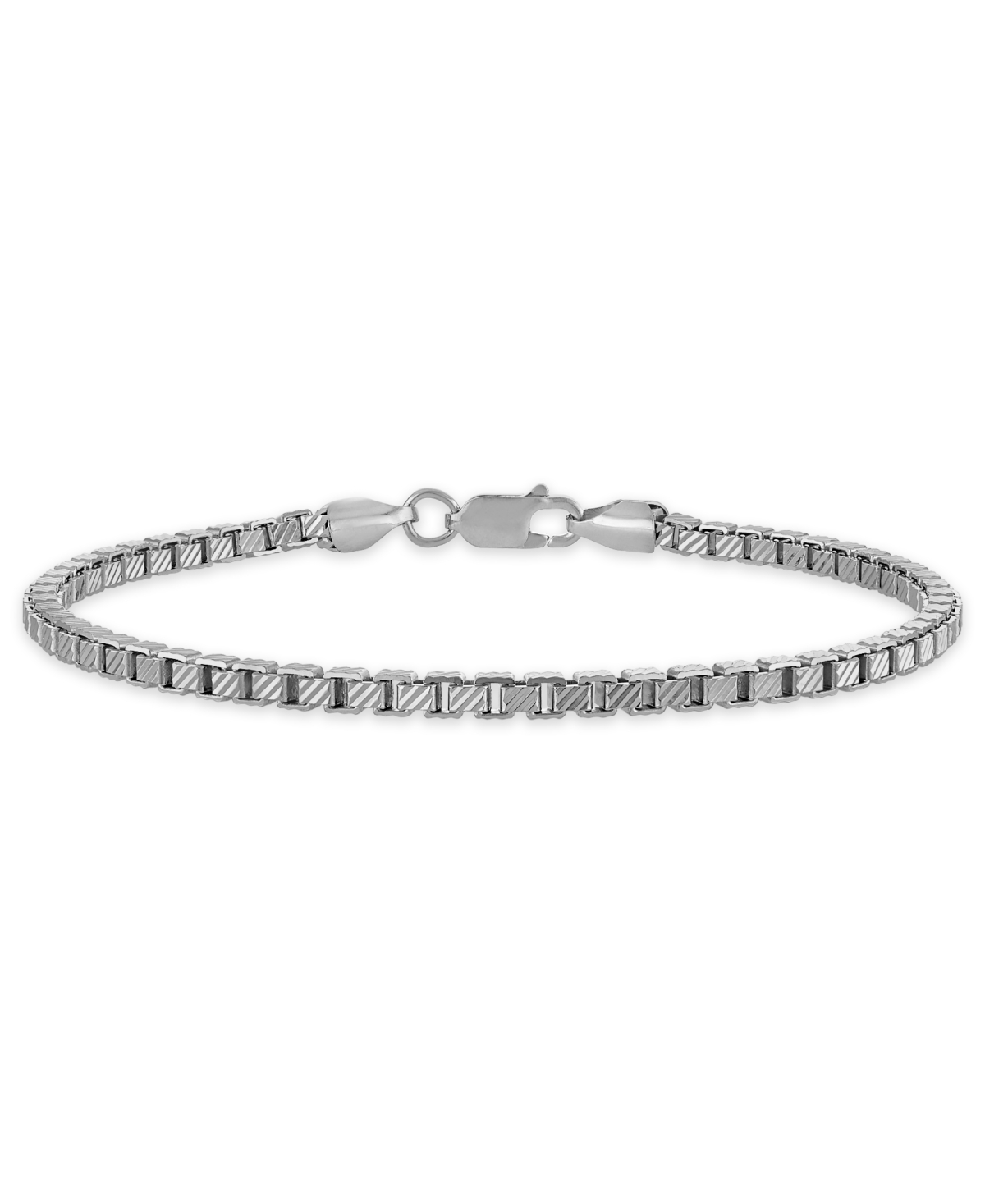 Click here for Macys Mens Pave Diamond-Cut Box Chain Bracelet in... prices