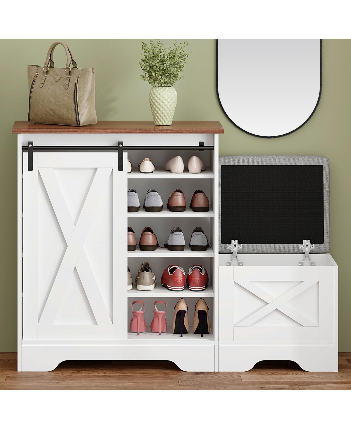 Click here for Rainsken Large Capacity Shoe Cabinet  Wooden Shoe... prices