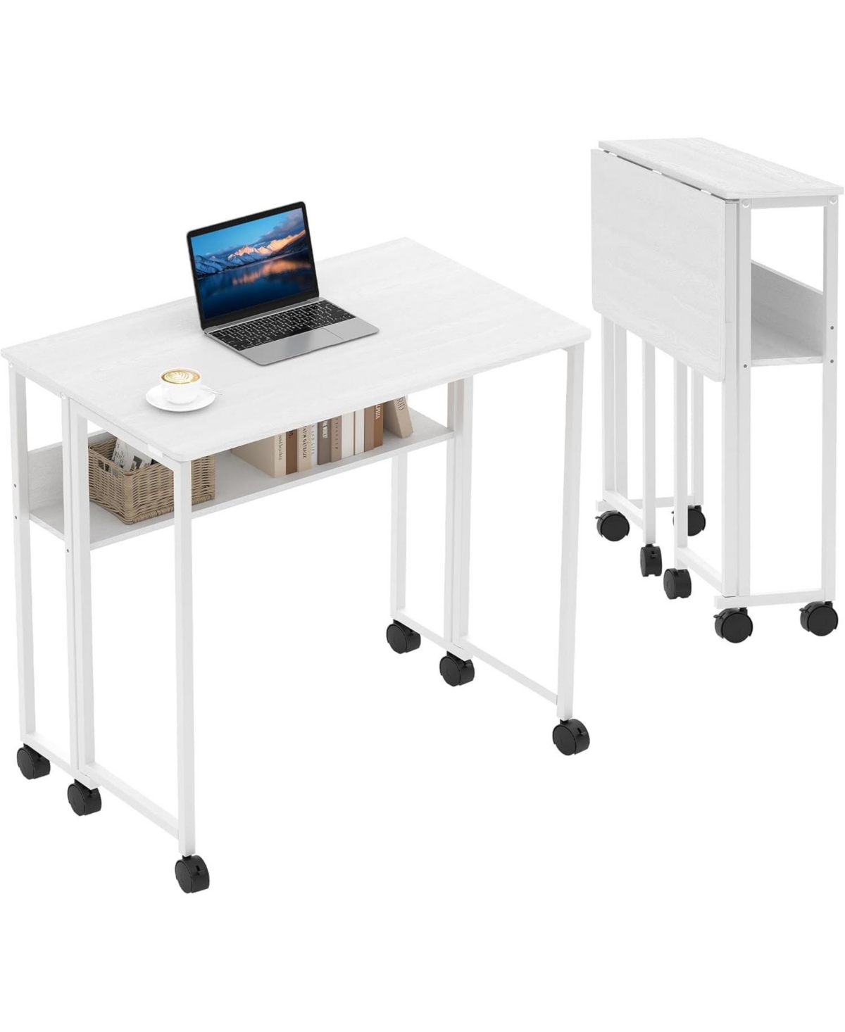 Click here for gaomon 24.8 Inch Folding Rolling Desk with Storage... prices