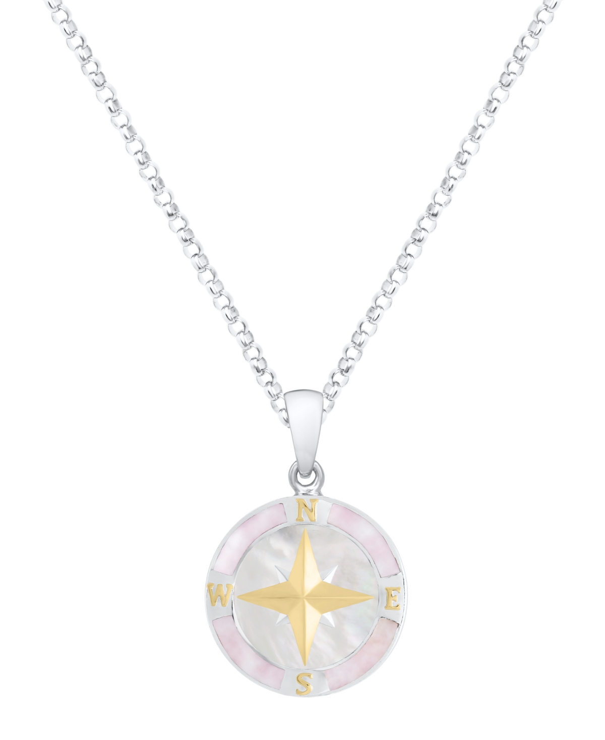 Click here for Macys Pink Pearl Compass Pendant Necklace in Sterl... prices