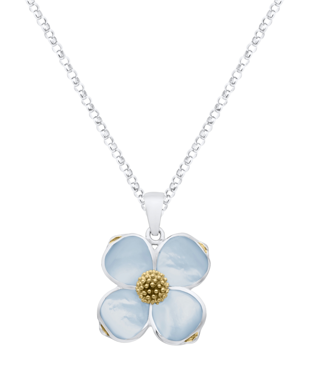 Click here for Macys Blue Pearl Dogwood Pendant Necklace in Sterl... prices