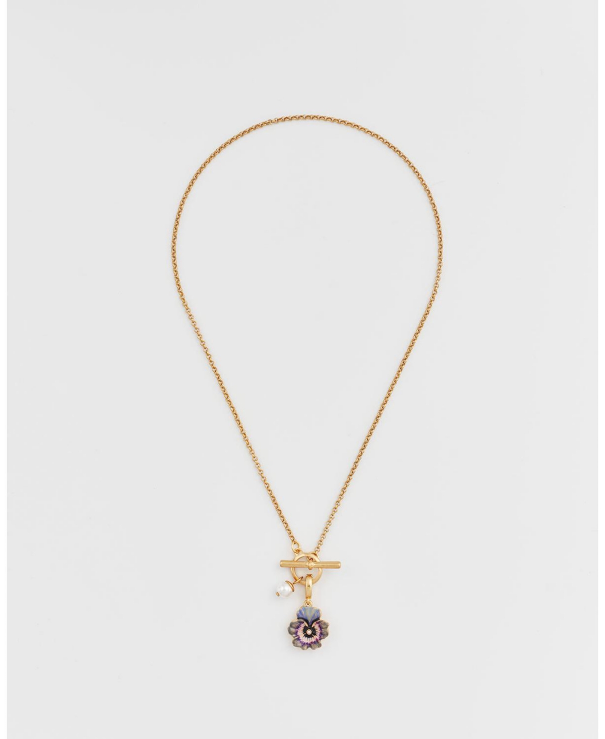 Click here for Fable England Pansy and Pearl Toggle Necklace - Go... prices