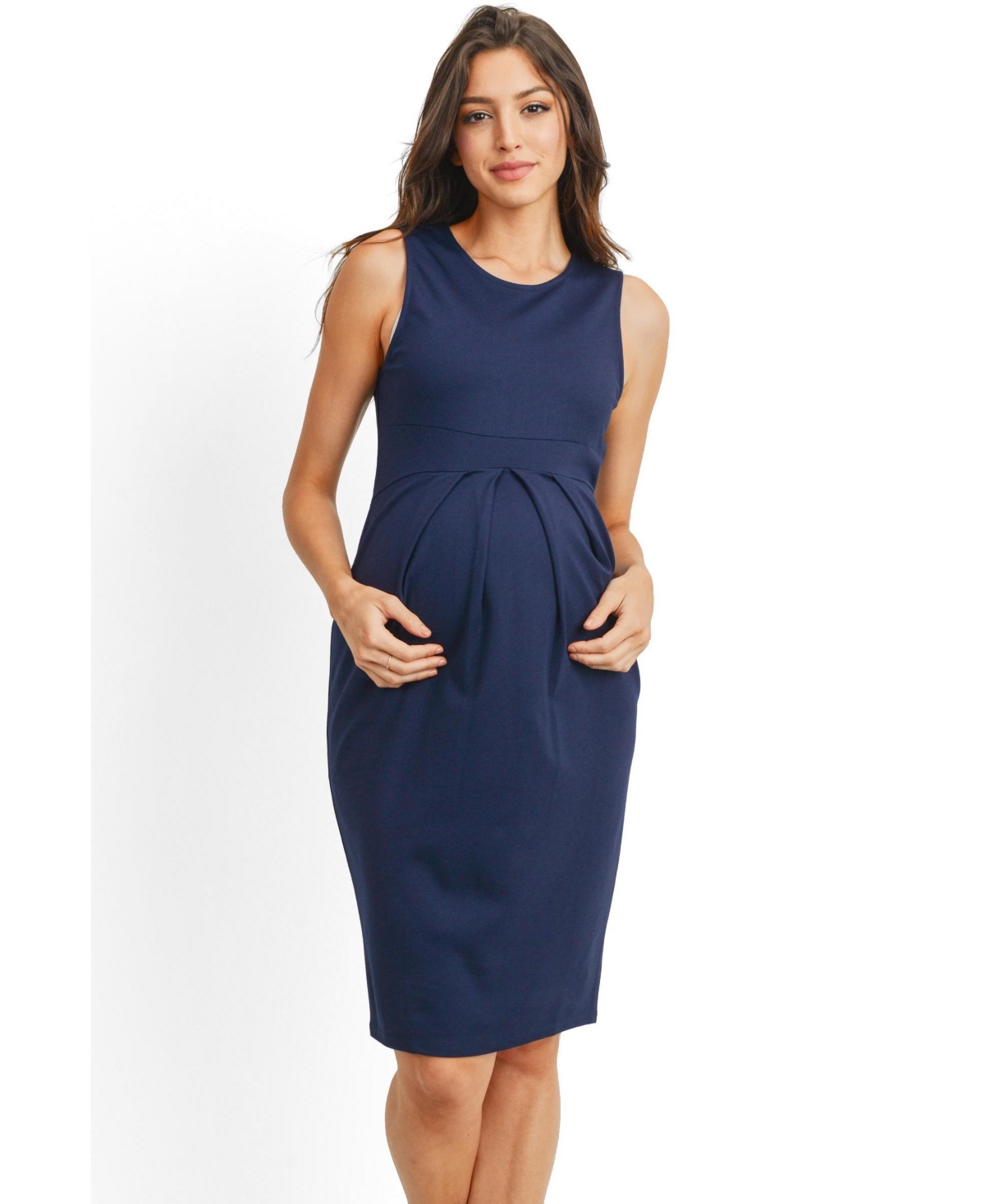 Click here for Hello Miz Maternity Sleeveless Pleated Bodycon Dre... prices