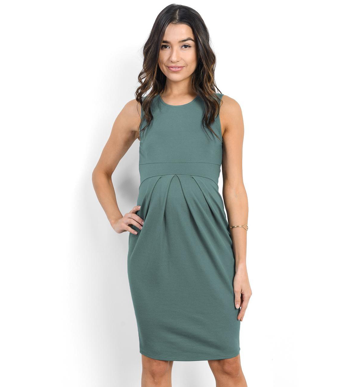 Click here for Hello Miz Maternity Sleeveless Pleated Bodycon Dre... prices