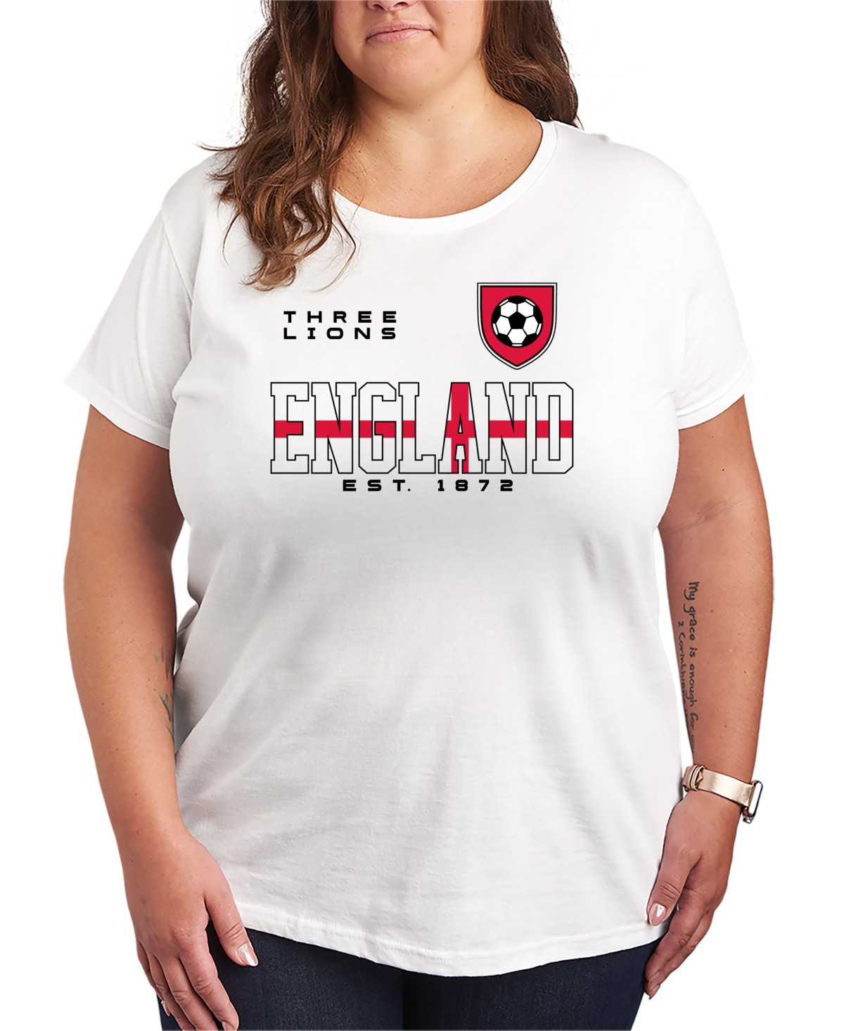 Click here for Hybrid Apparel Plus Size England Soccer Jersey Gra... prices