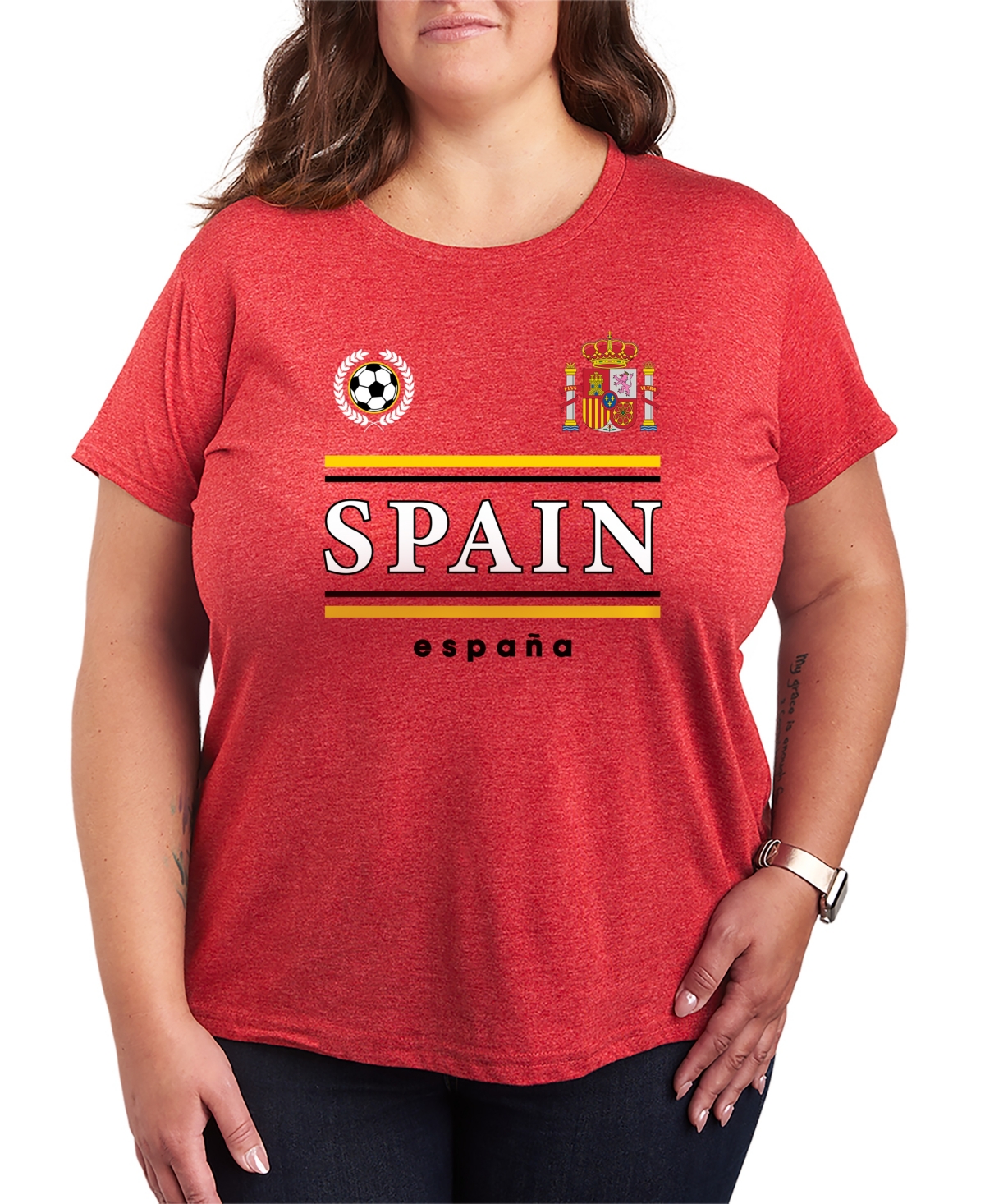 Click here for Hybrid Apparel Plus Size Spain Soccer Jersey Graph... prices