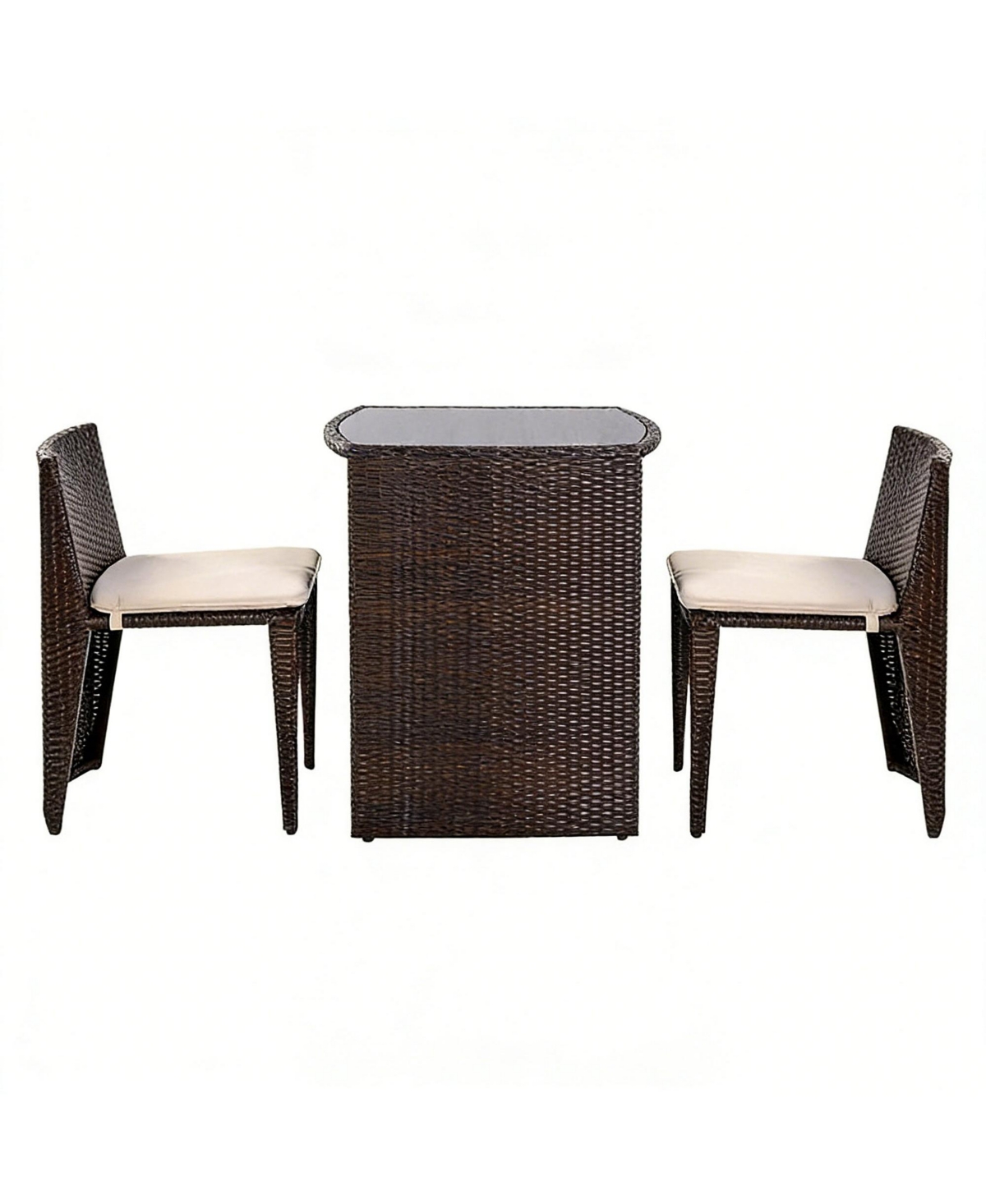 Click here for Clihome 3 Pieces Cushioned Wicker Patio Bistro Set... prices