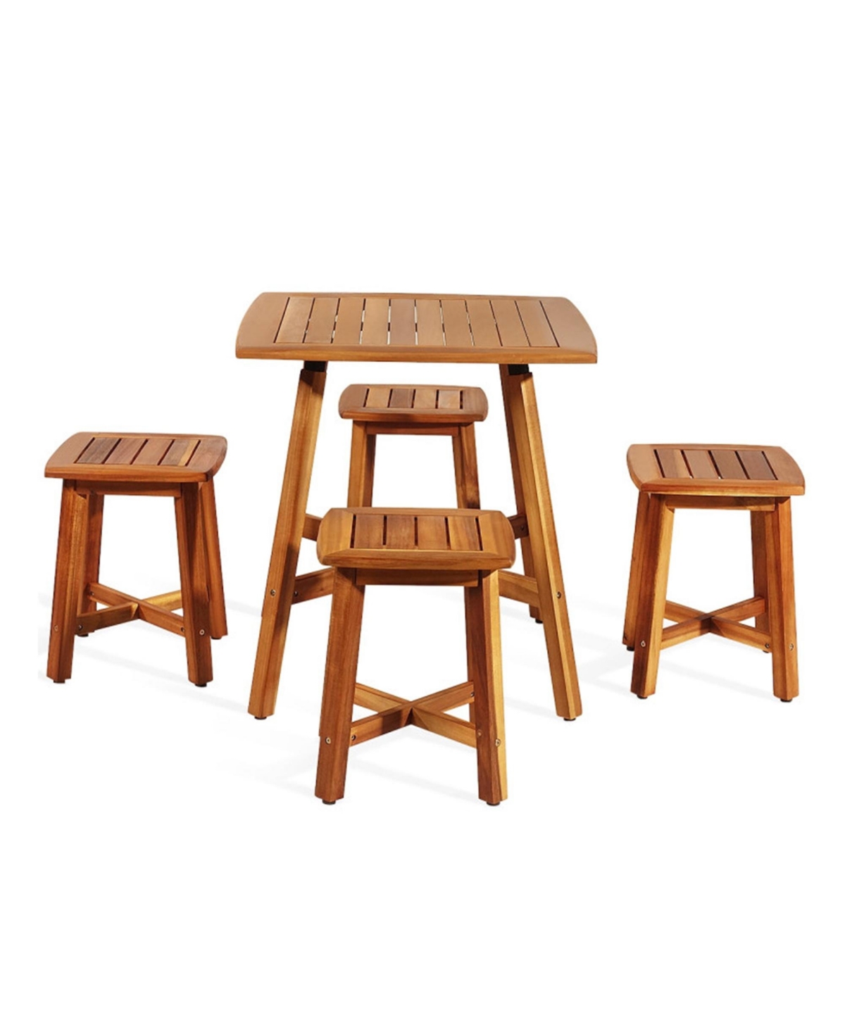 Click here for Clihome 5 Pieces Wood Patio Dining Set with Square... prices