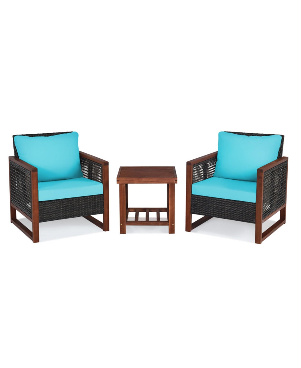 Click here for Clihome 3 Pieces Acacia Wood Patio Furniture Set w... prices