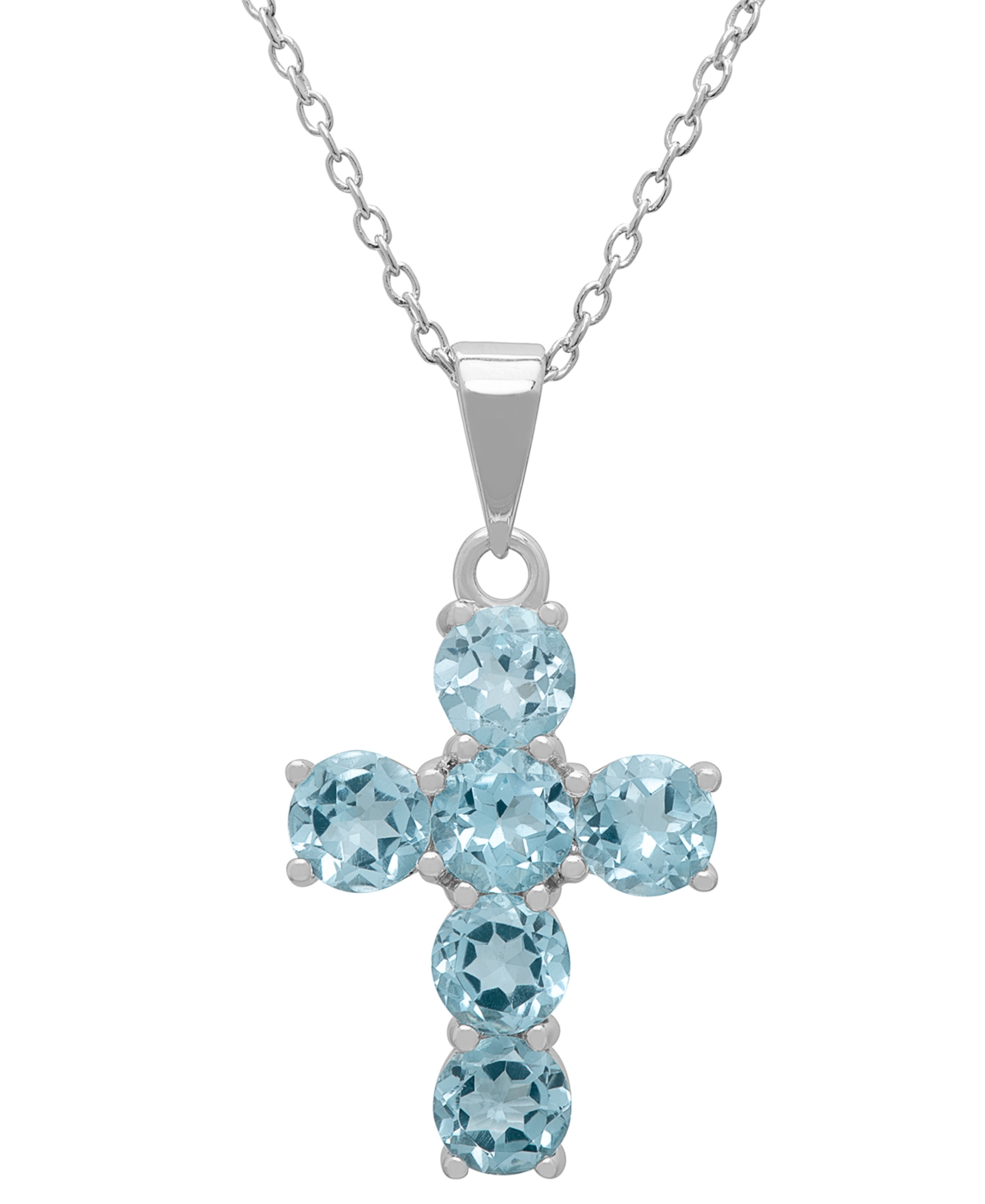 Click here for Macys Blue Topaz (3.36 ct. t.w.) Cross Pendant Nec... prices