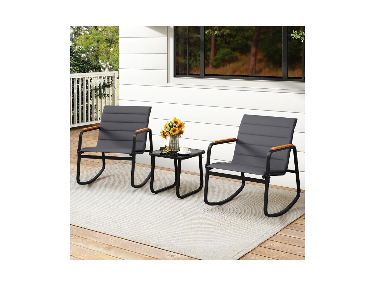 Click here for Boyel Living 3 Piece Outdoor Rocking Bistro Set Po... prices