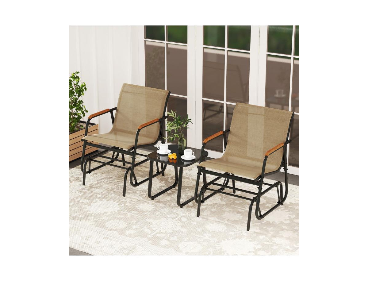 Click here for Boyel Living 3-Piece Outdoor Glider Bistro Set wit... prices