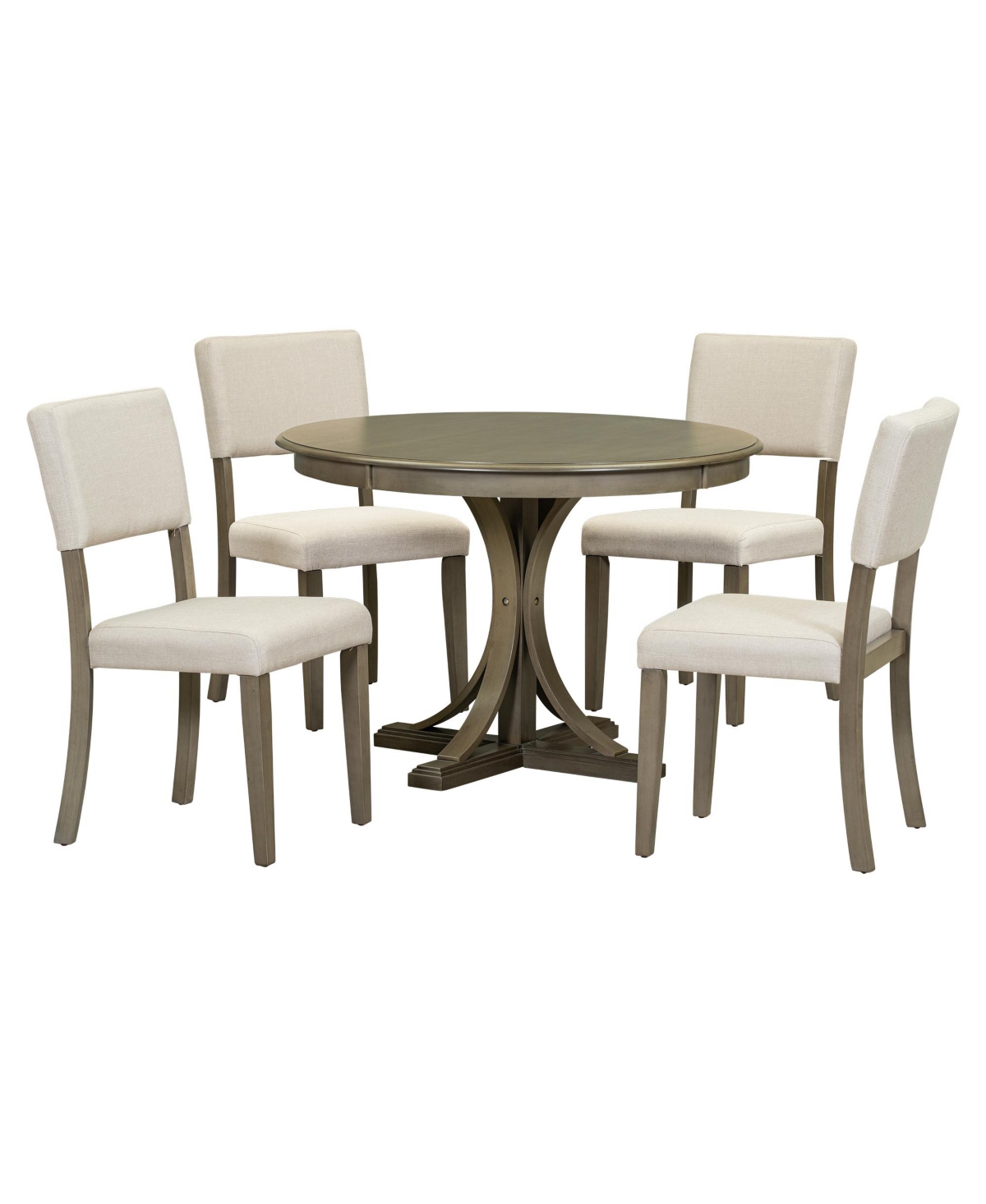 Click here for sumyeg Trexm 5-Piece Retro Round Dining Set with C... prices