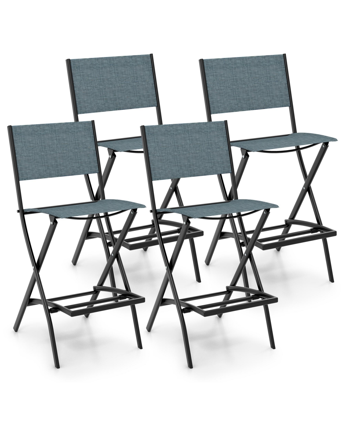 Click here for Gymax Folding Bar Stools Set of 4 Patio Sling Chai... prices
